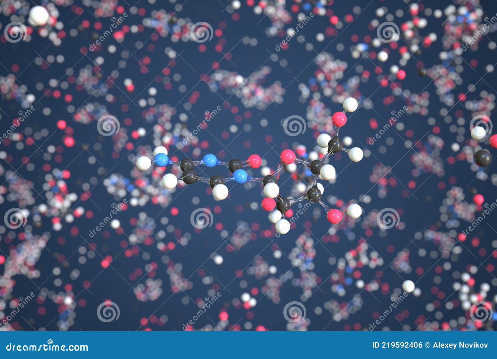 Cytarabine Molecule. Conceptual Molecular Model. Chemical 3d Rendering ...