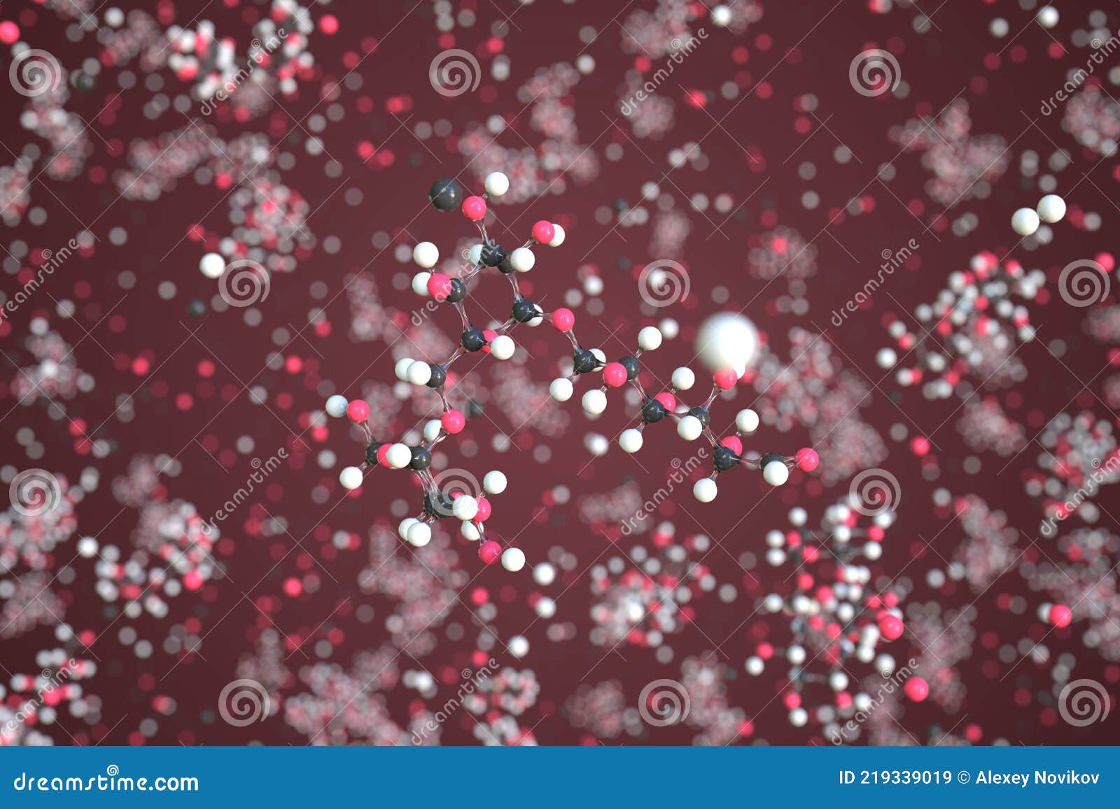 Dextran Molecule. Conceptual Molecular Model. Chemical 3d Rendering ...