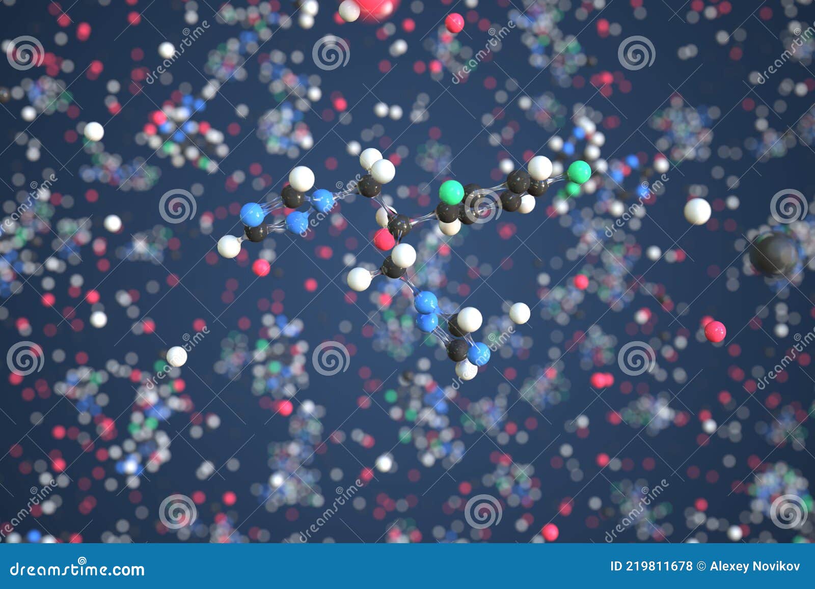 Fluconazole Molecule. Conceptual Molecular Model. Chemical 3d Rendering ...