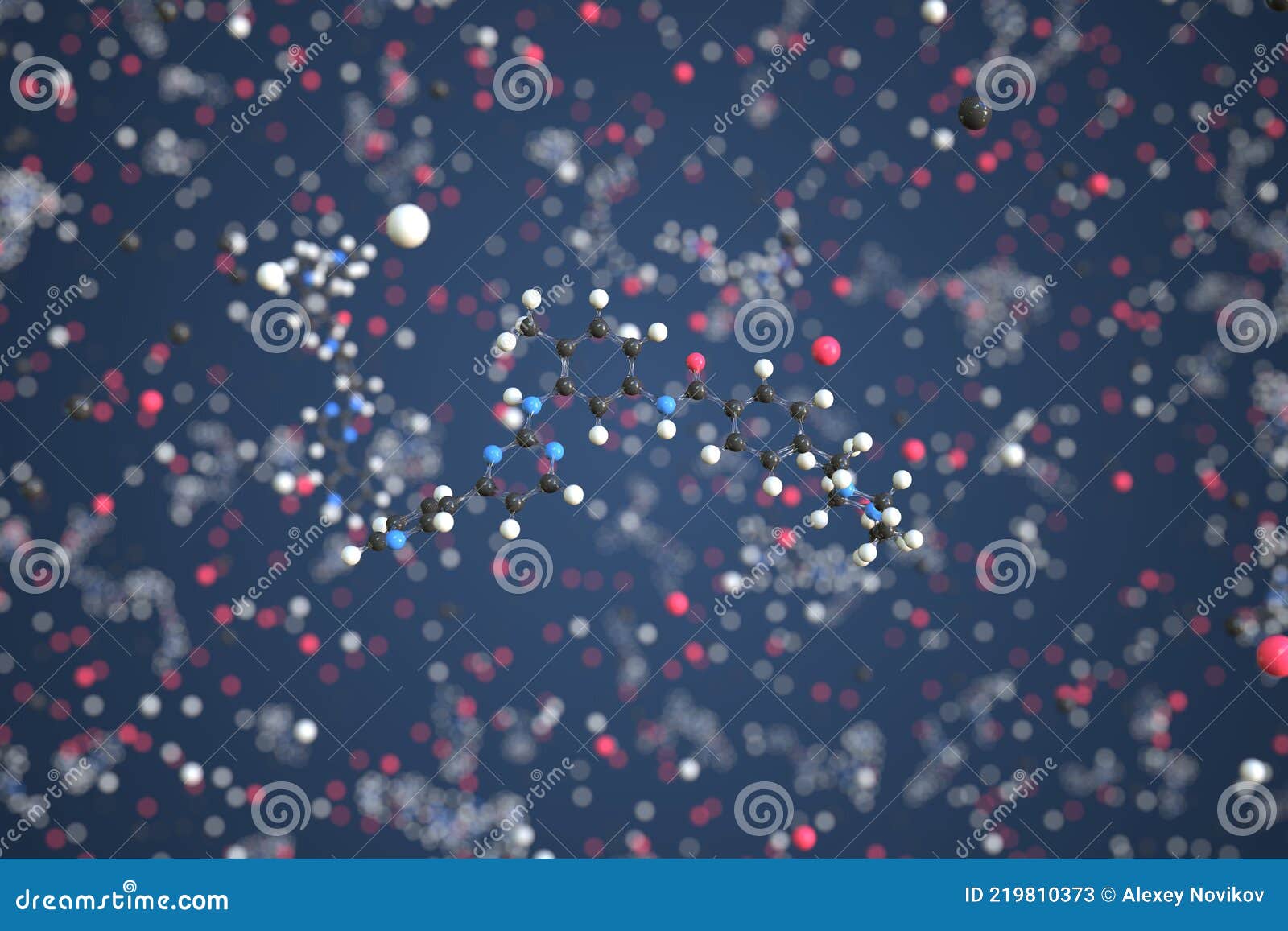 Imatinib Molecule. Conceptual Molecular Model. Chemical 3d Rendering ...