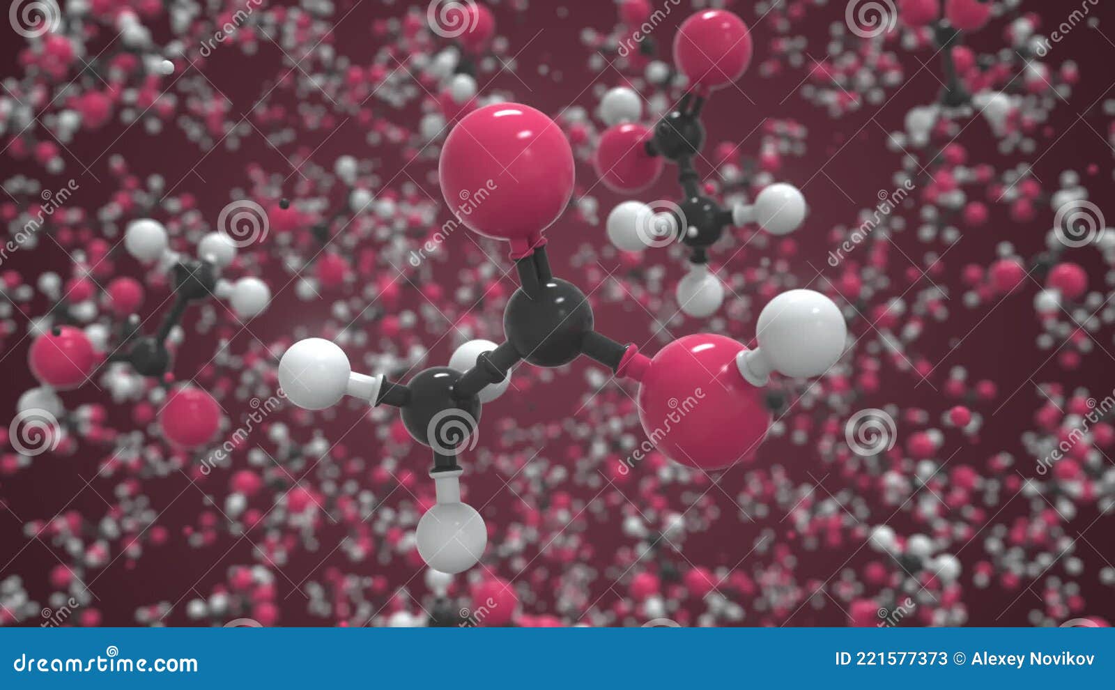 Molecule of Acetic Acid. Molecular Model, Conceptual Looping 3d ...