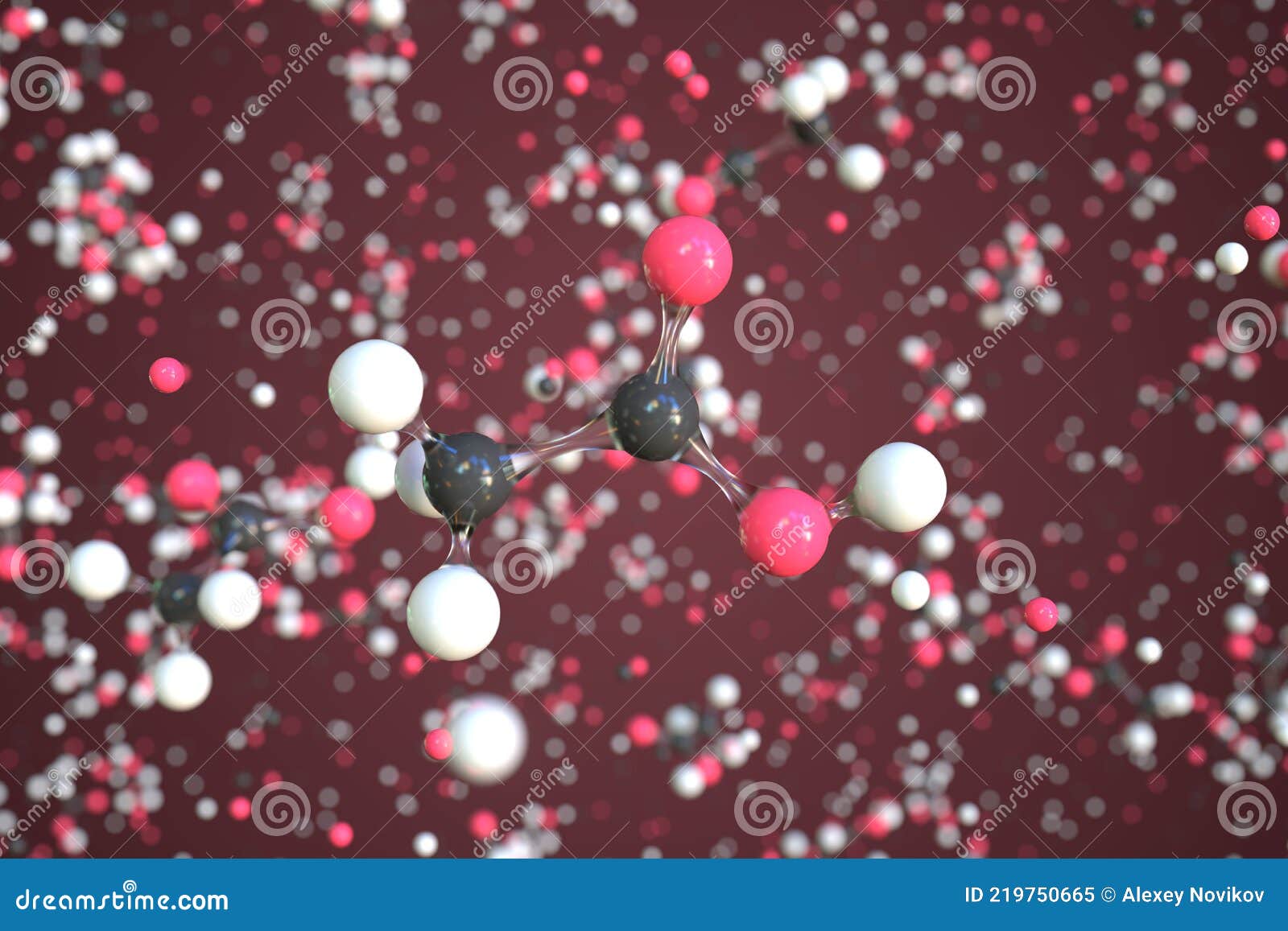 Molecule of Acetic Acid. Molecular Model, Conceptual 3d Rendering Stock ...