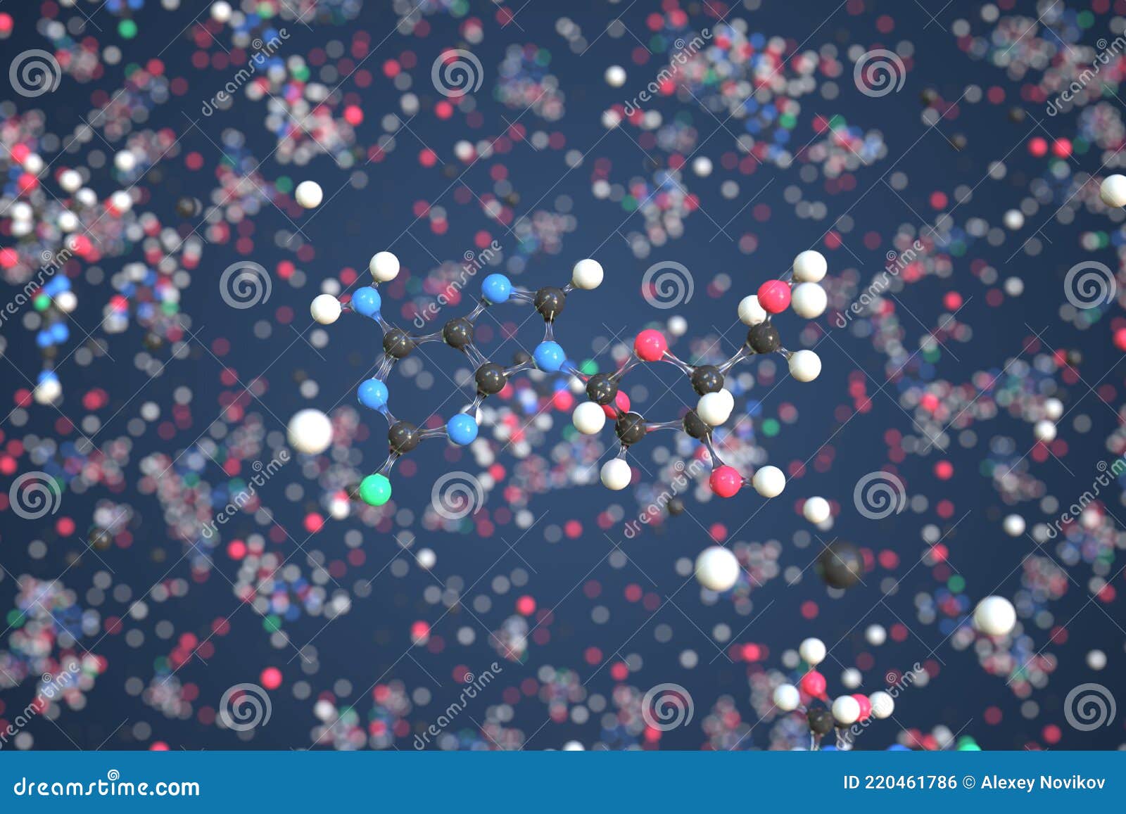 Fludarabine Molecule 3d, Molecular Structure, Ball And Stick Model ...