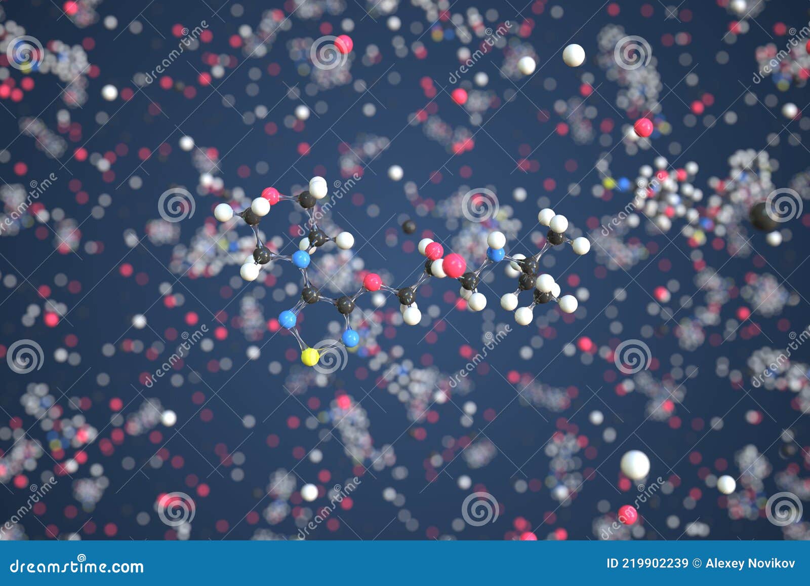 Molecule of Timolol. Molecular Model, Conceptual 3d Rendering Stock ...