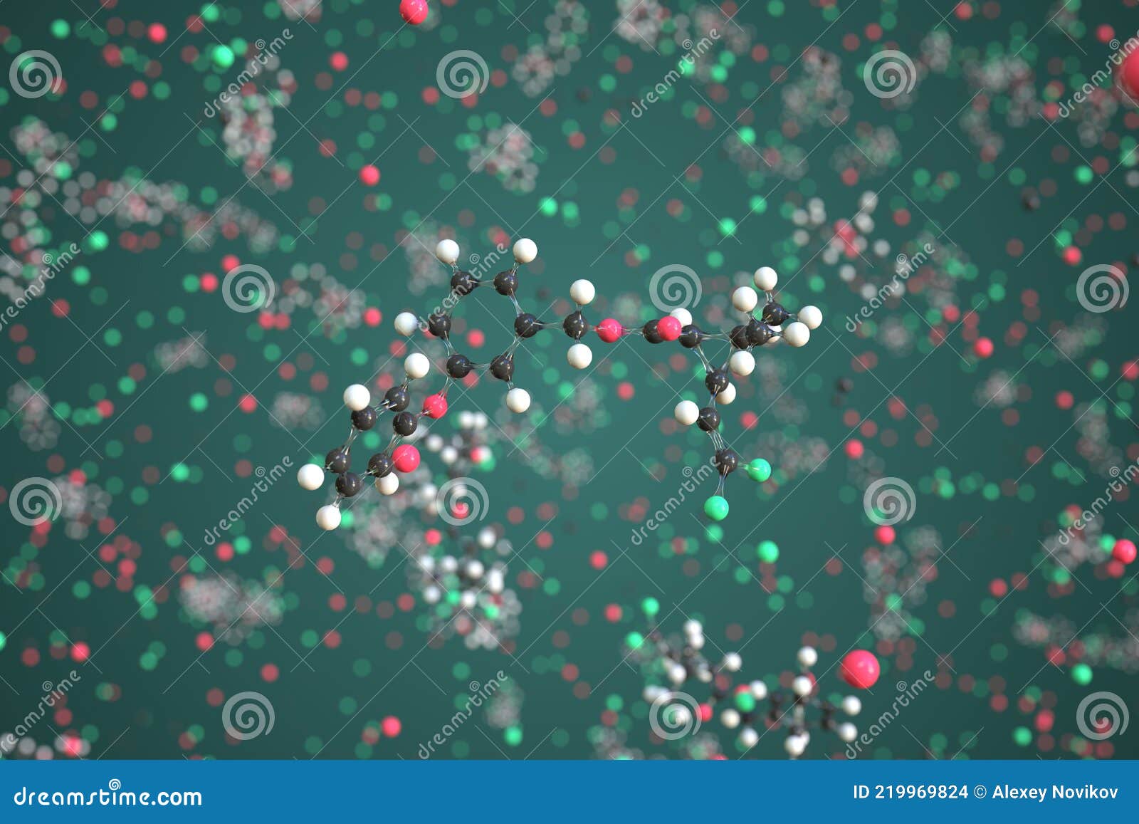 Permethrin Molecule. Conceptual Molecular Model. Chemical 3d Rendering ...