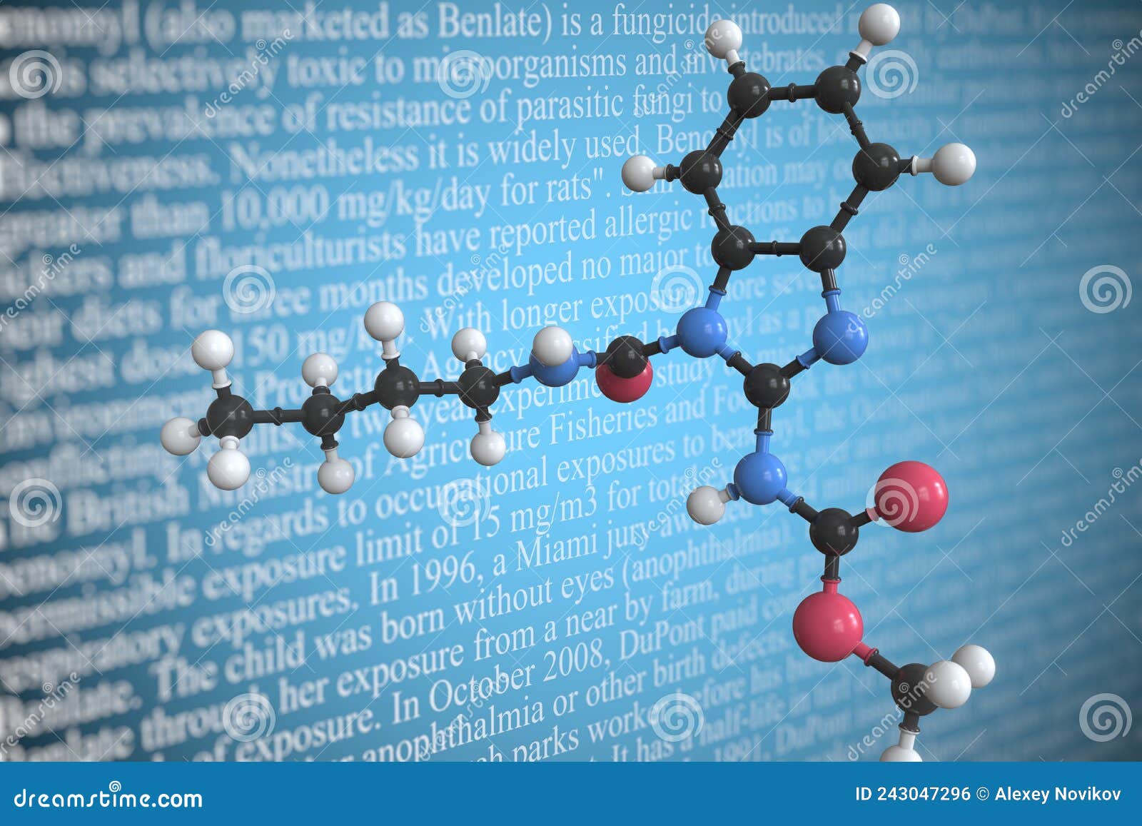 Benomyl Molecule. Conceptual Molecular Model. Chemical 3d Rendering ...