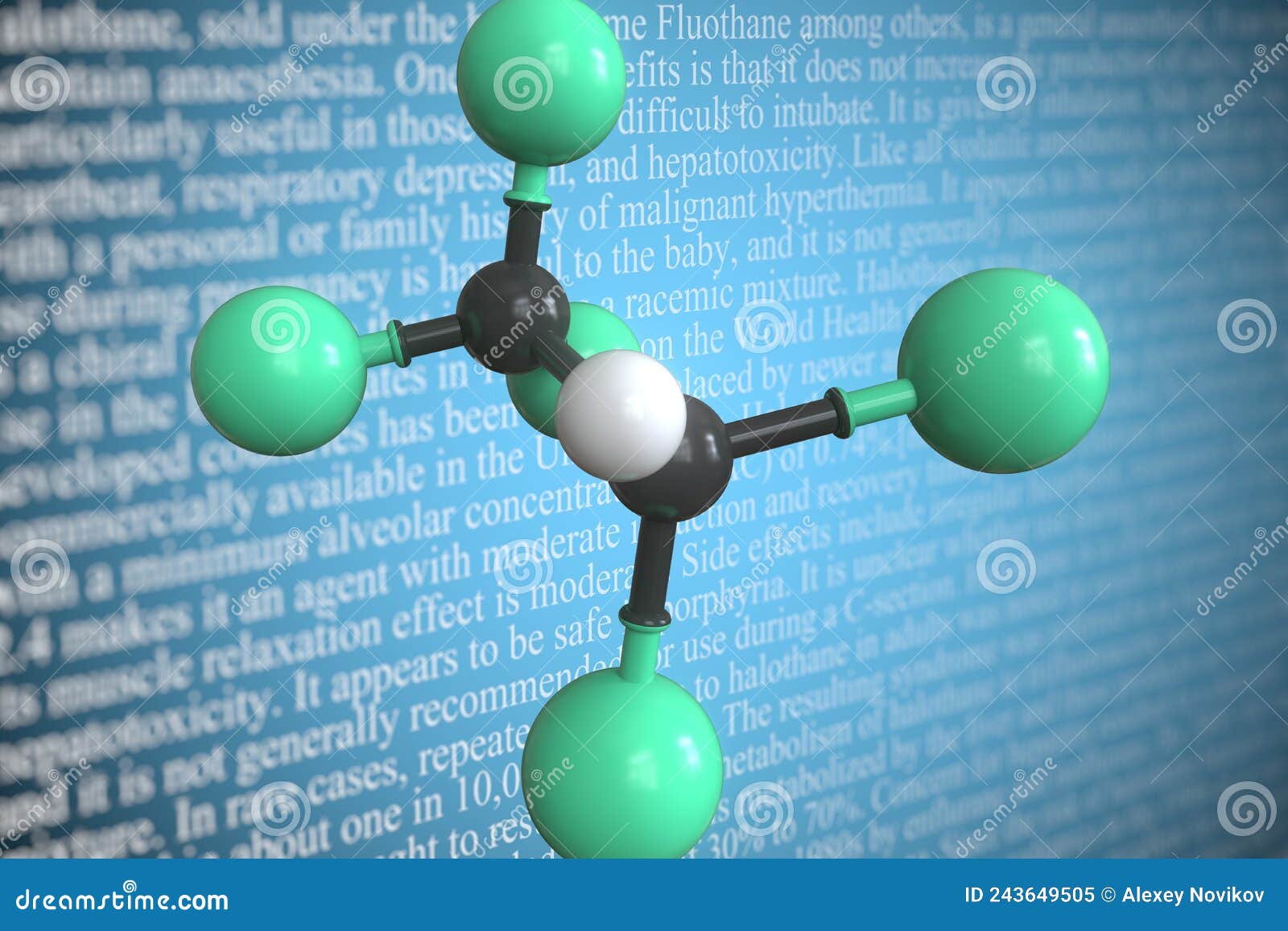 Halothane Molecular Structure 3d, Flat Model, General Anaesthetic ...