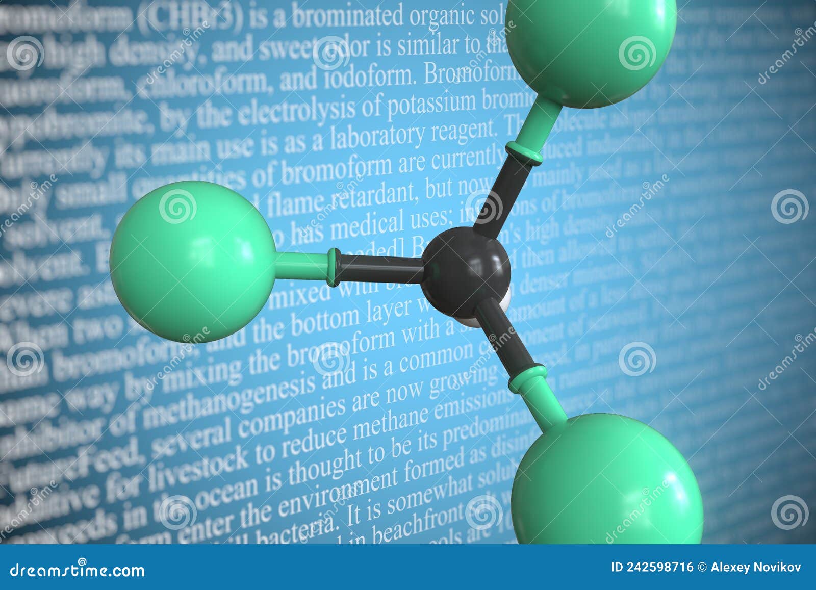 Molecular Model of Bromoform, 3D Rendering Stock Illustration ...