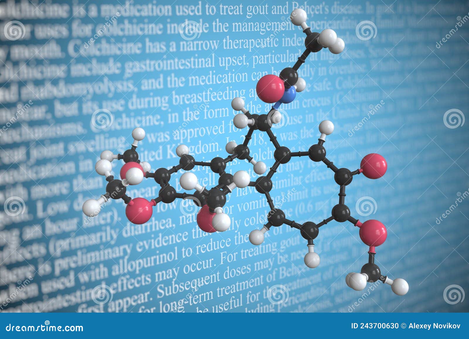Colchicine Molecular Structure, 3d Model Molecule, Antigout Agents ...