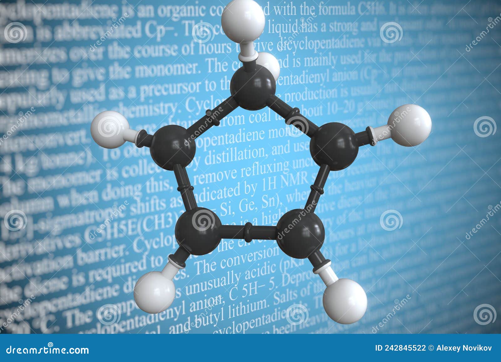 Cyclopentadiene Molecule, Scientific Molecular Model, Looping 3d ...