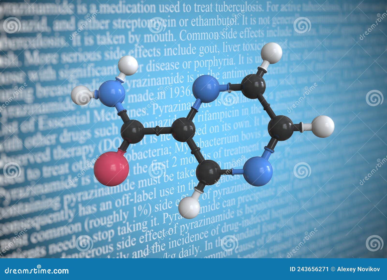 Pyrazinamide Molecular Structure 3d, Flat Model, Antituberculosis ...