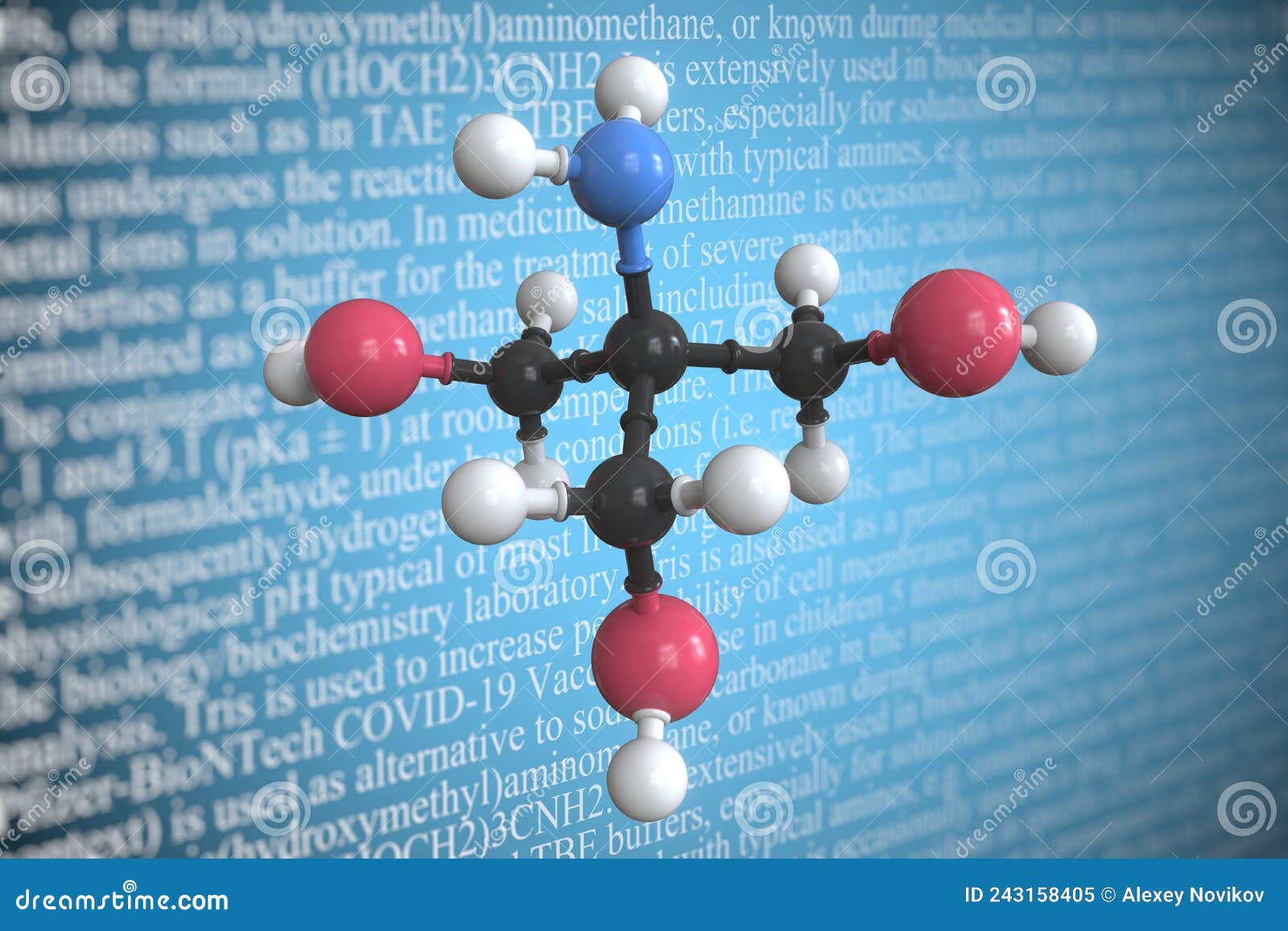Tris, Molecular Structures, Tromethamine, 3d Model, Structural Chemical ...