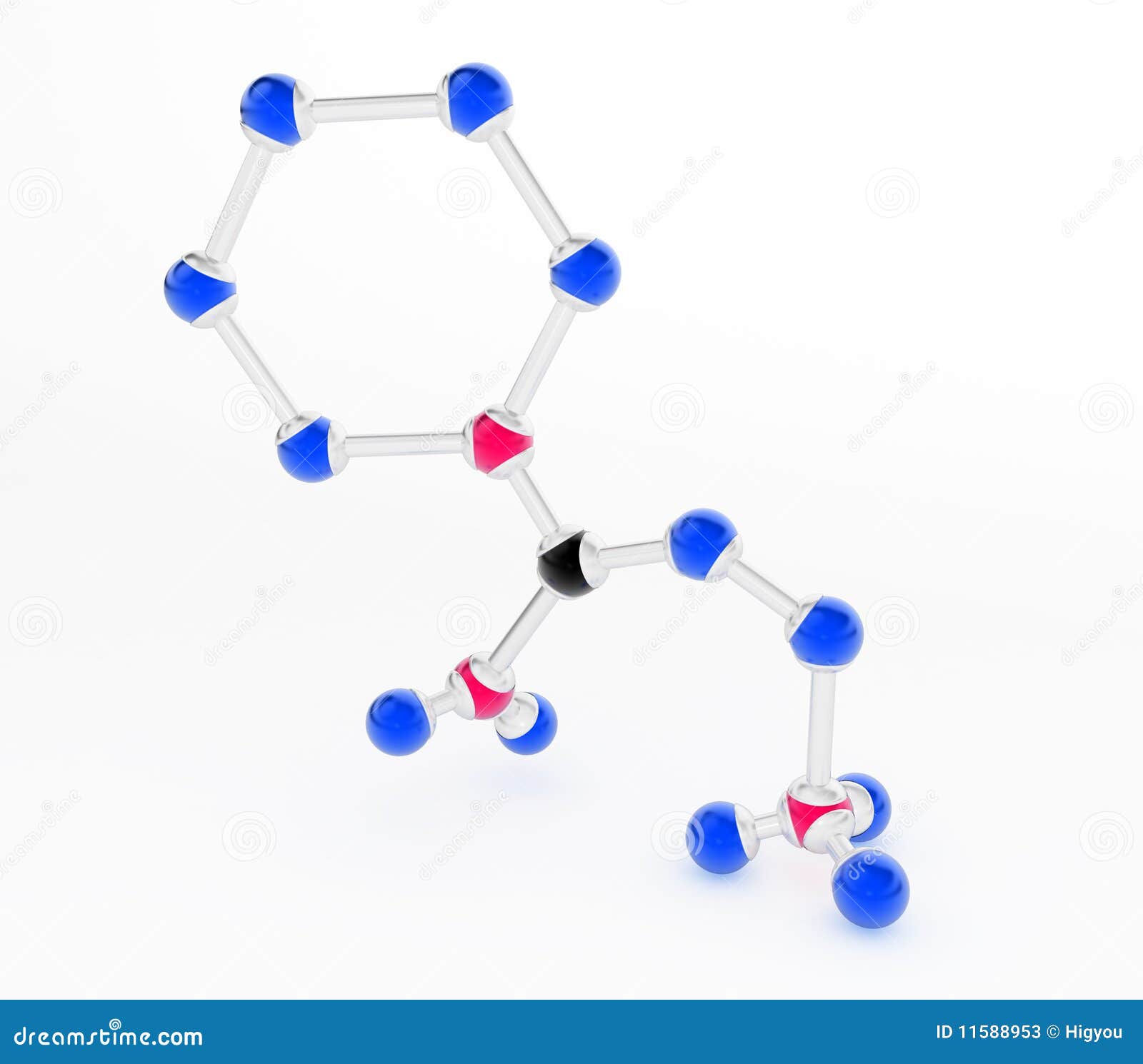 Molecular Model, Standing Construct Stock Illustration - Illustration ...