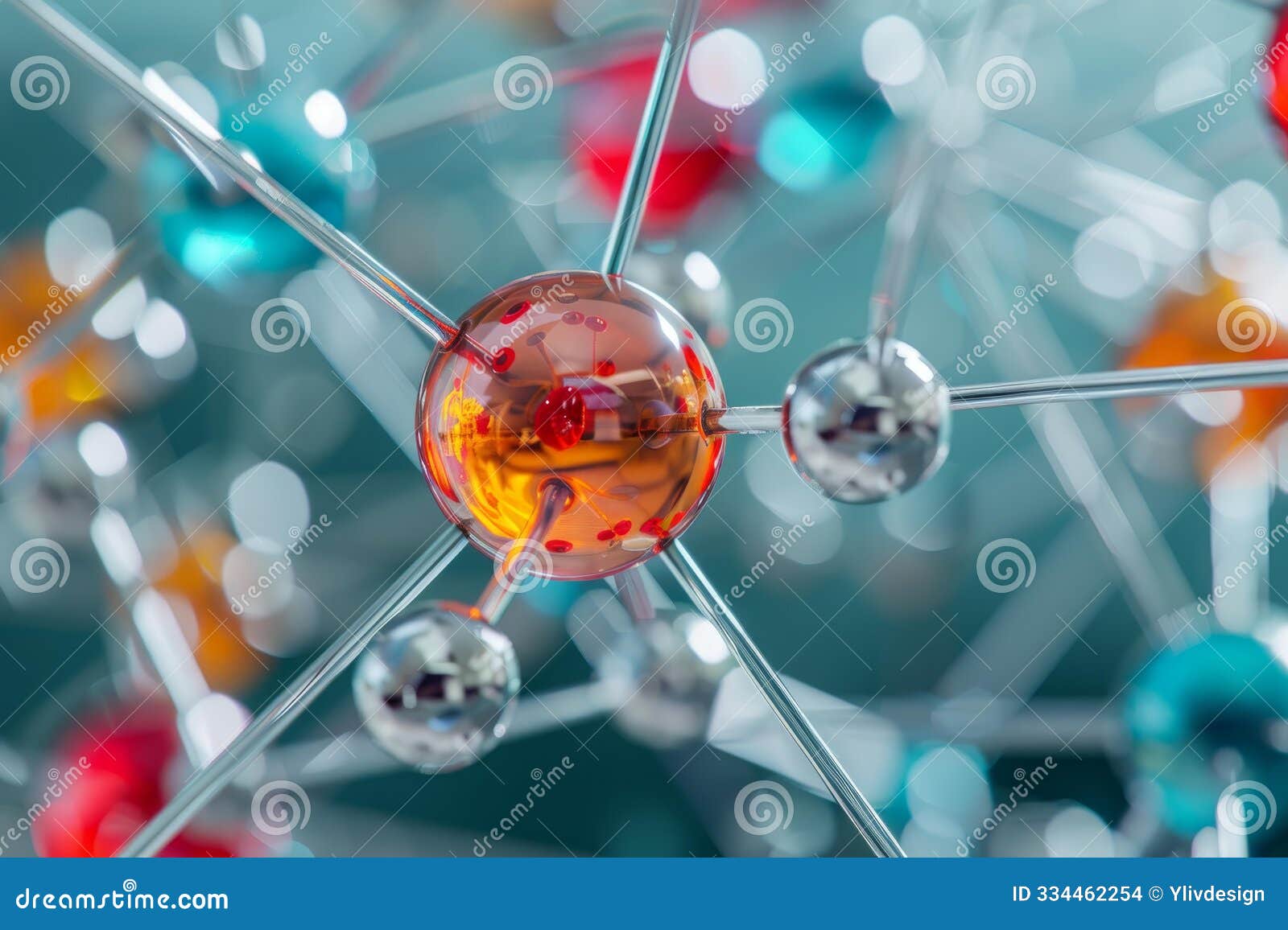 Molecular Model Structure Made of Spheres and Rods Illustrates a ...