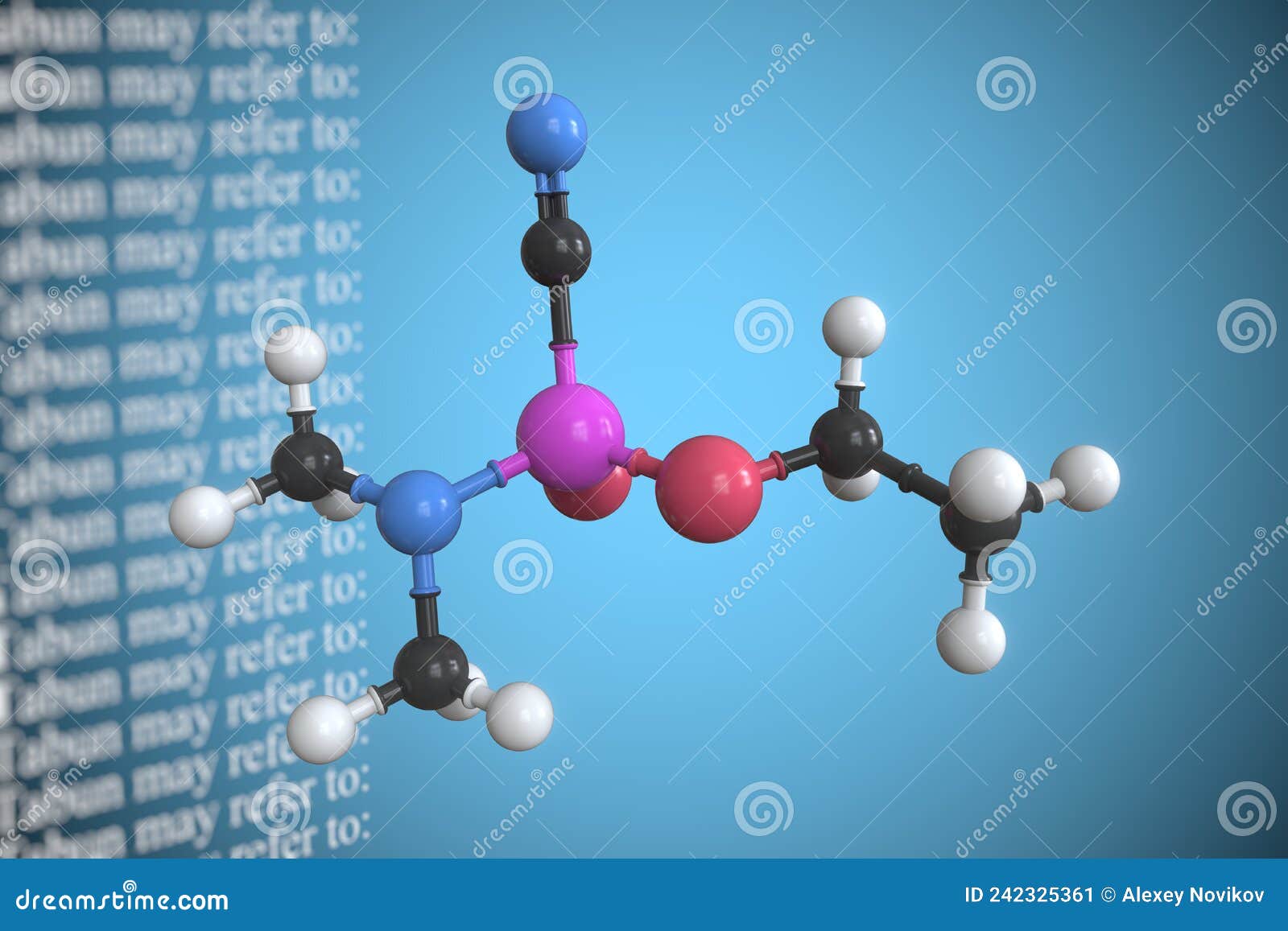 Molecular Model of Tabun, 3D Rendering Stock Illustration ...