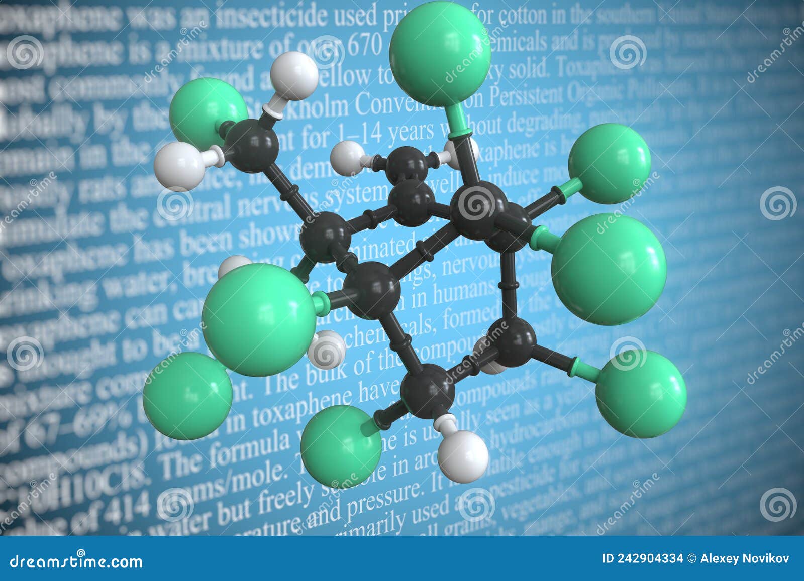 Molecular Model of Toxaphene, 3D Rendering Stock Illustration ...