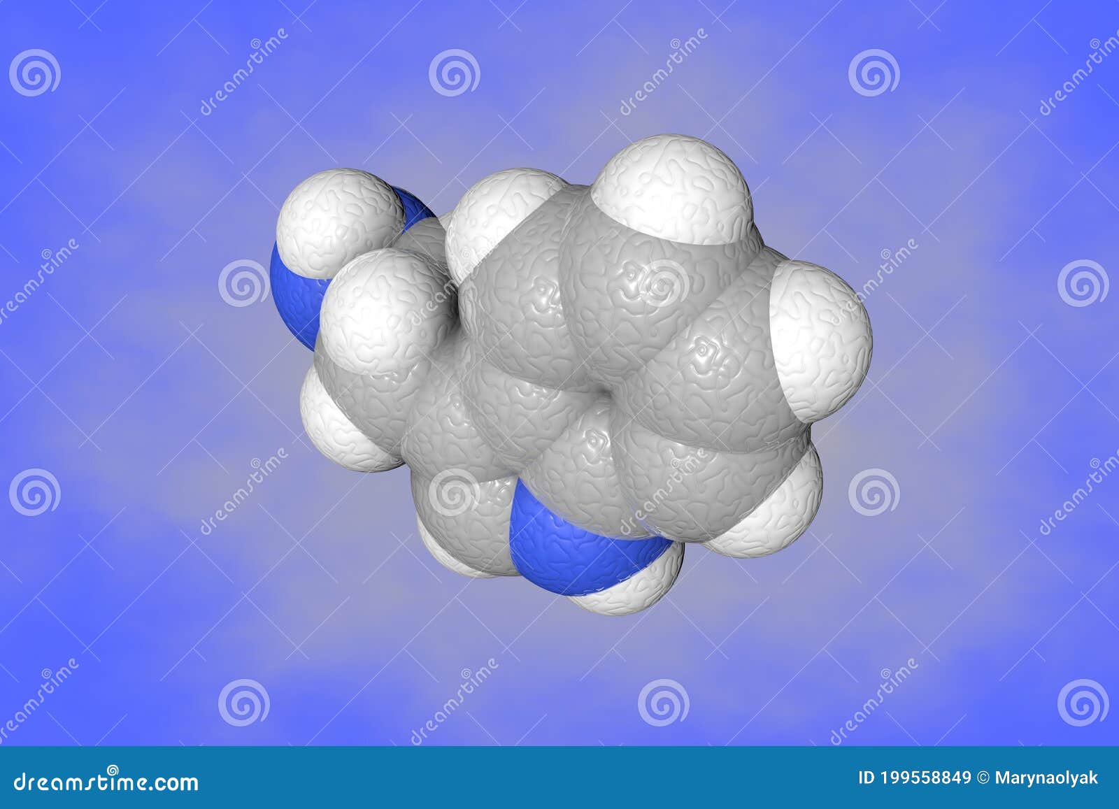 Molecular Model of Tryptamine. Atoms are Represented As Spheres with ...