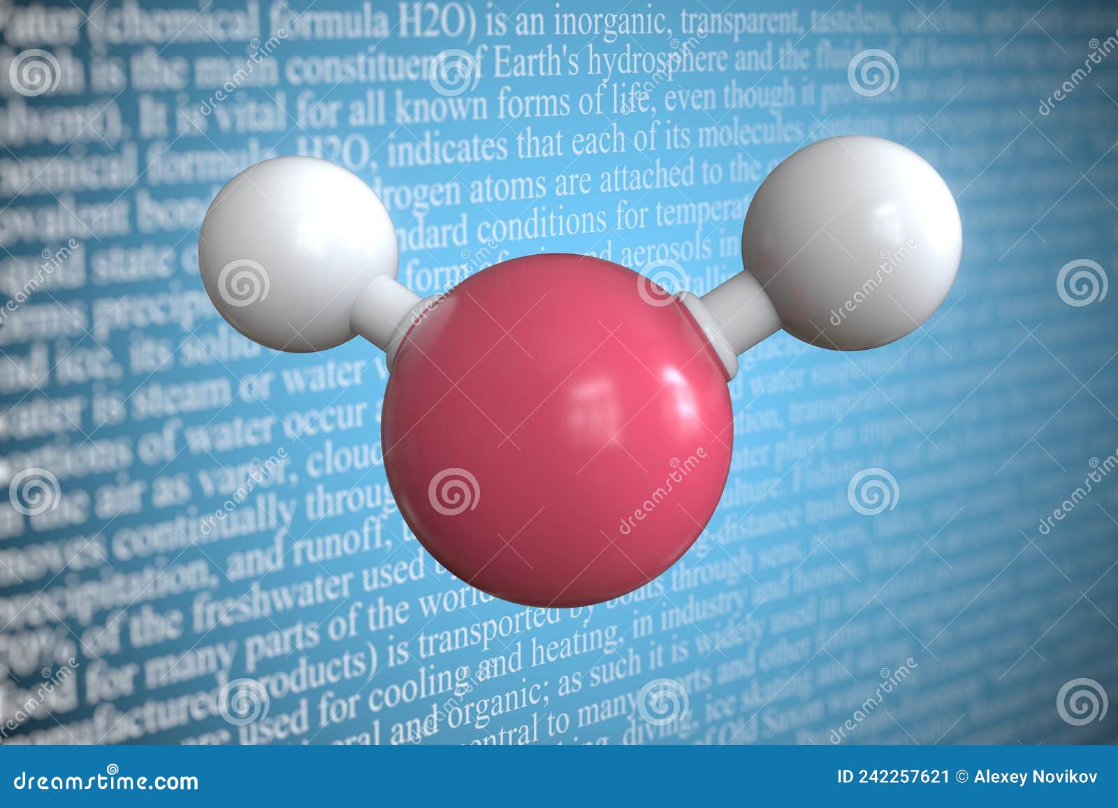 Molecular Model of Water, 3D Rendering Stock Illustration ...
