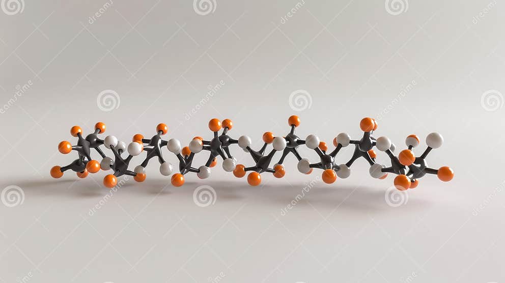 Molecular Model on a White Surface. the Molecule is Ball-and-stick ...