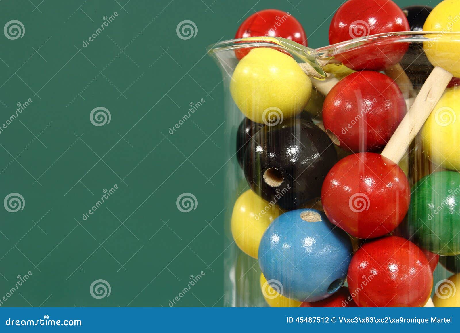 Molecular Model: Wooden Balls in a Beaker Stock Photo - Image of wooden ...