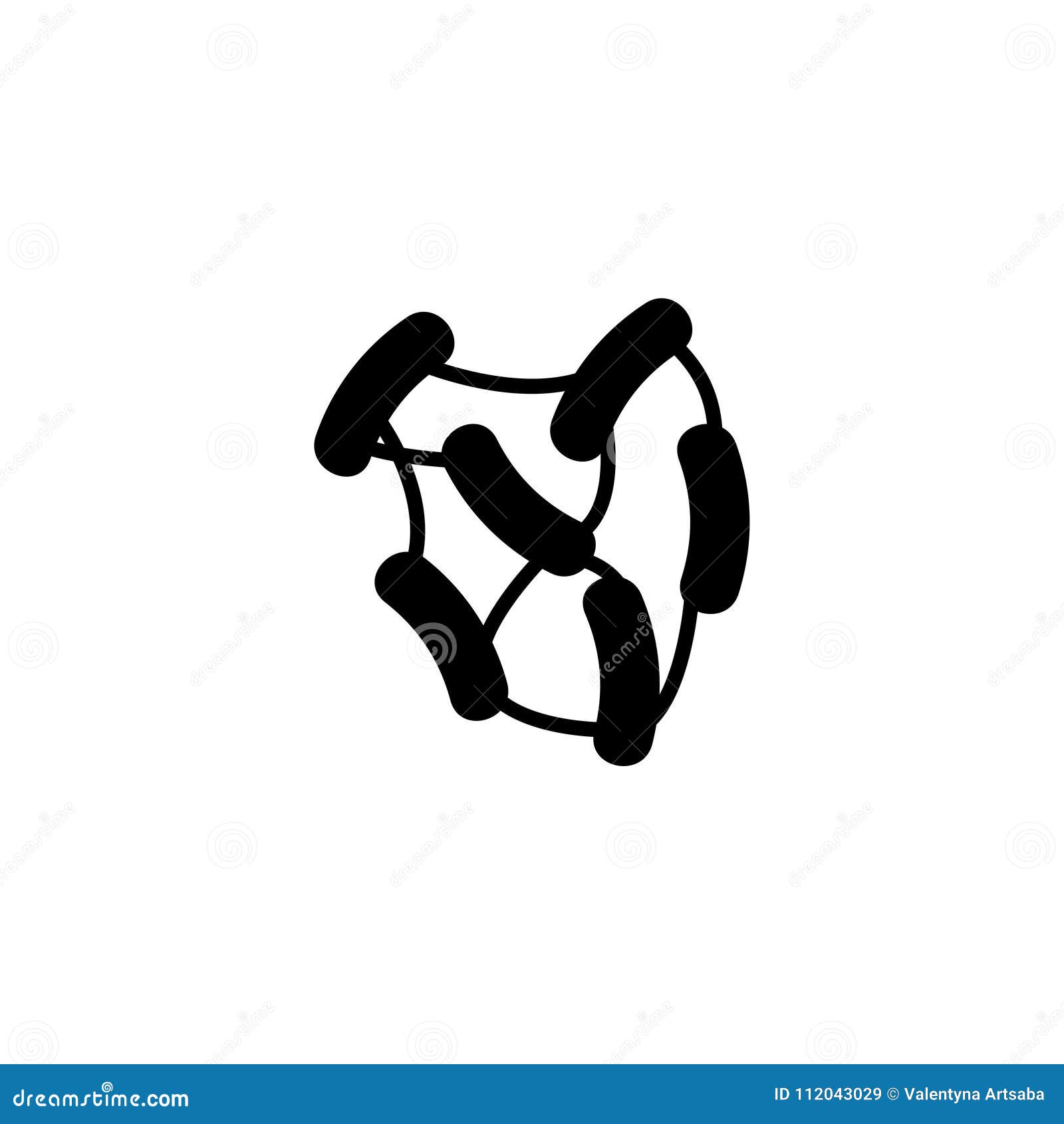 Molecular Network Flat Vector Icon Stock Vector - Illustration of line ...