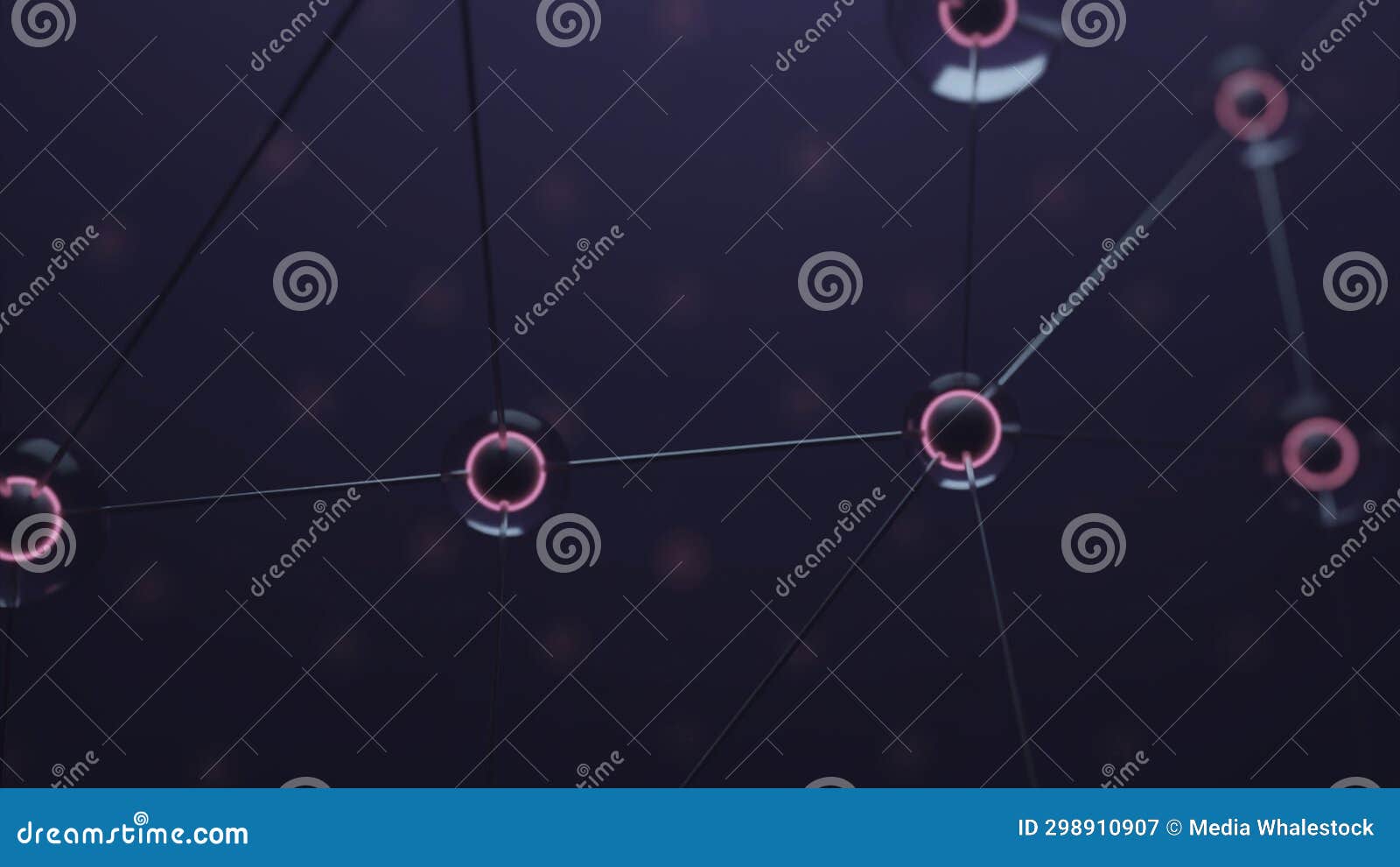 Molecular Networks in Virtual Space. Design. 3D Molecules with Nucleus ...