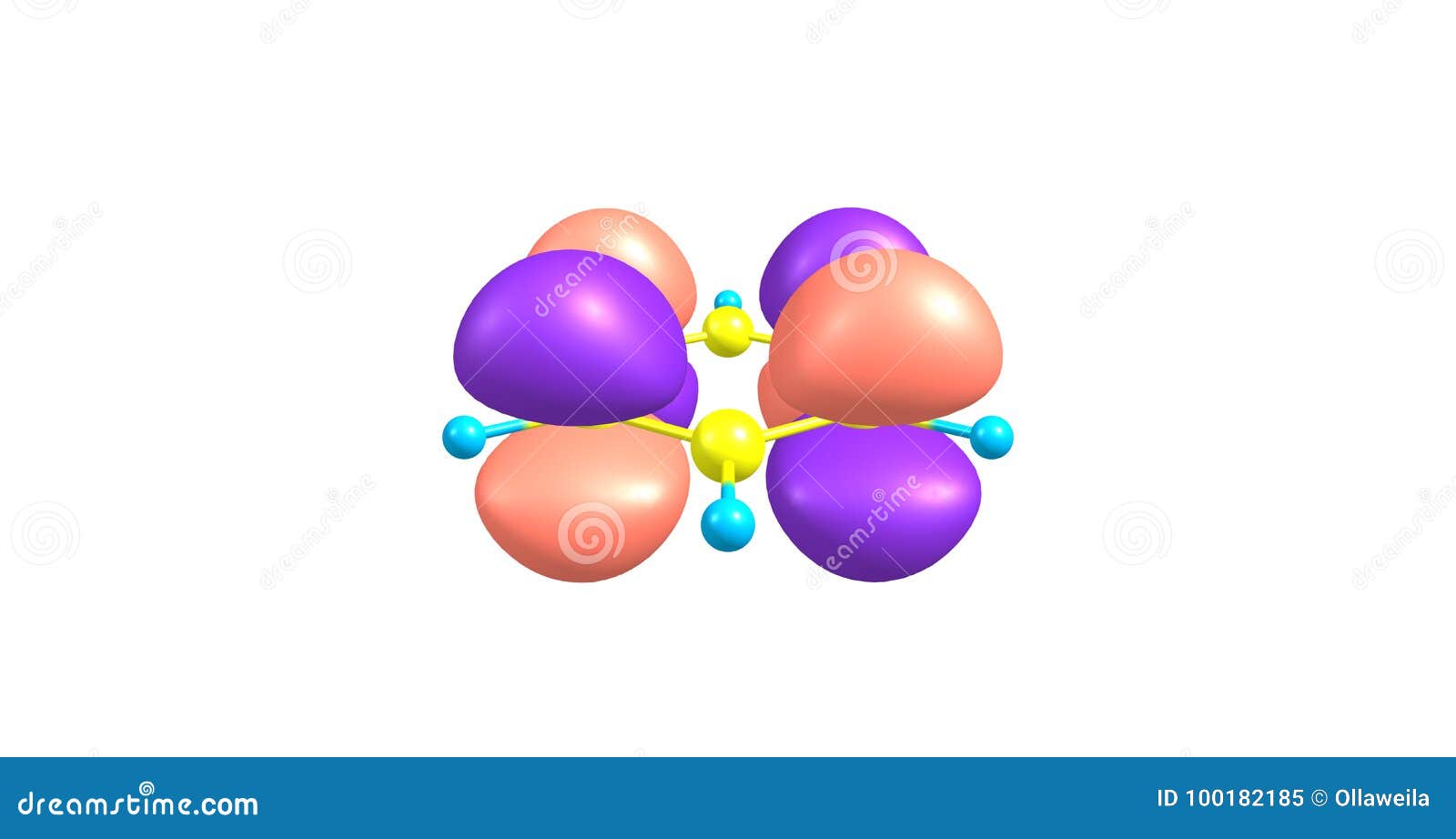 Molecular Orbital Of Benzene Isolated On White Royalty-Free Cartoon ...