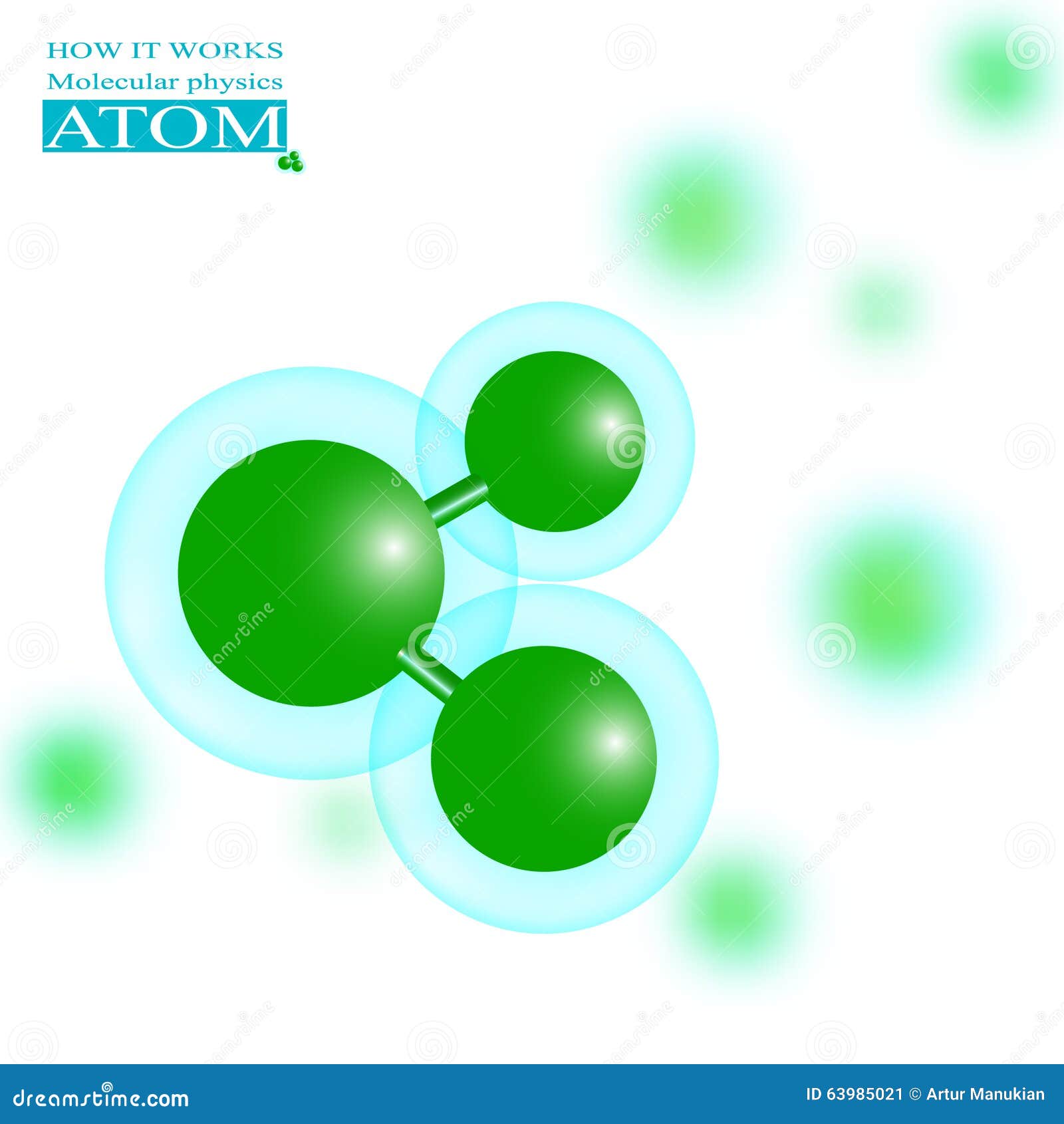 Molecular Physics Green Atom Stock Vector - Illustration of biology ...