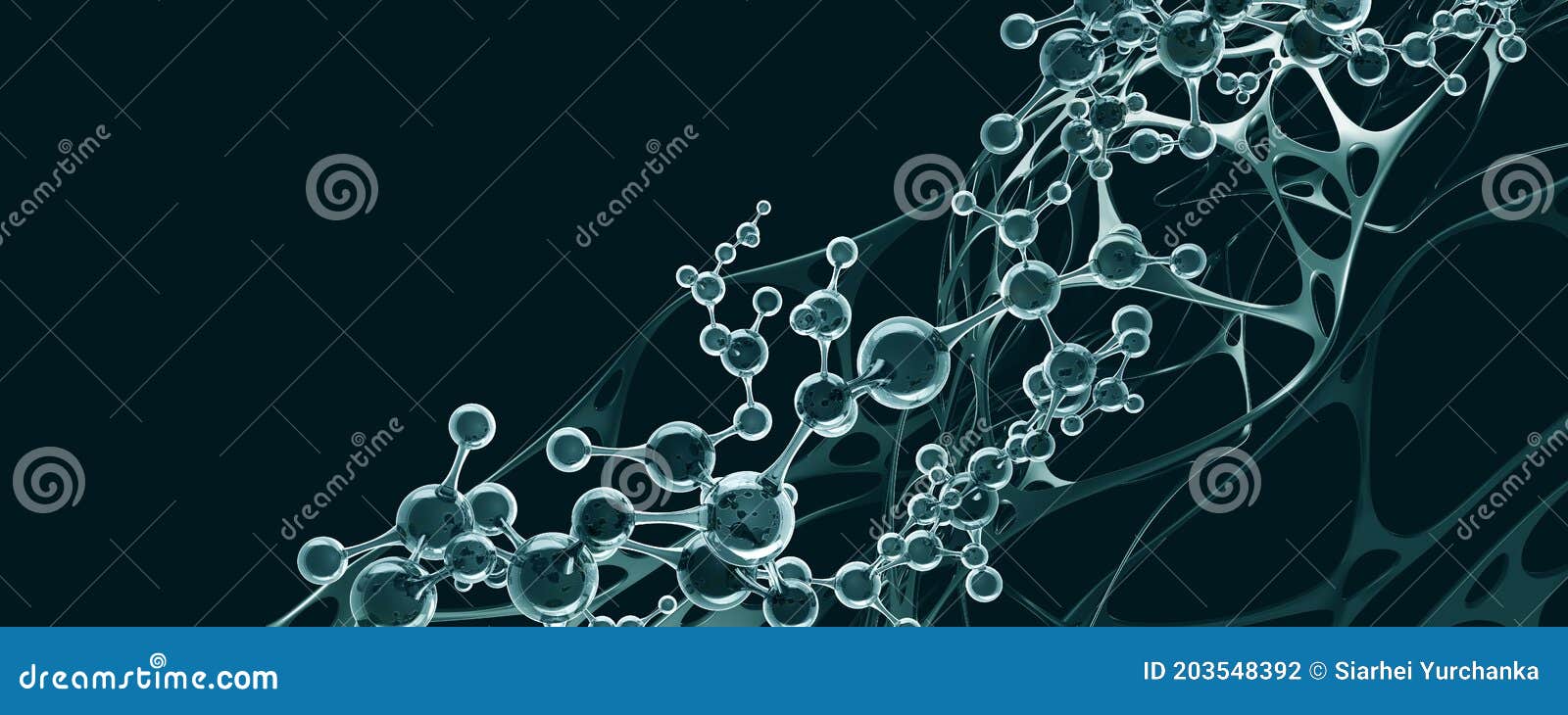 Molecular Research. Scientific Innovation. Molecule 3D Illustration ...