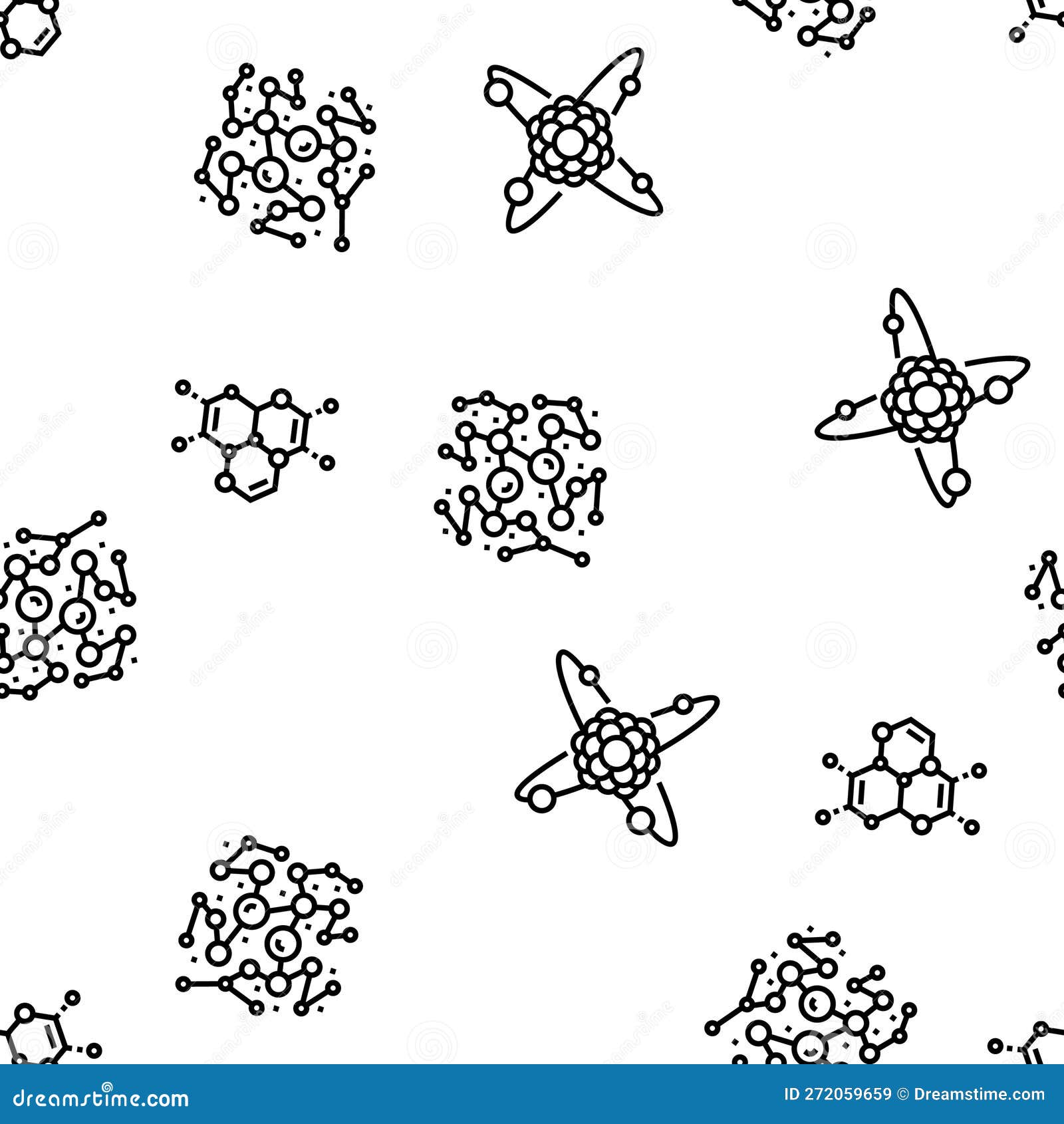 Molecular Science Chemistry Atom Vector Seamless Pattern Stock Vector ...