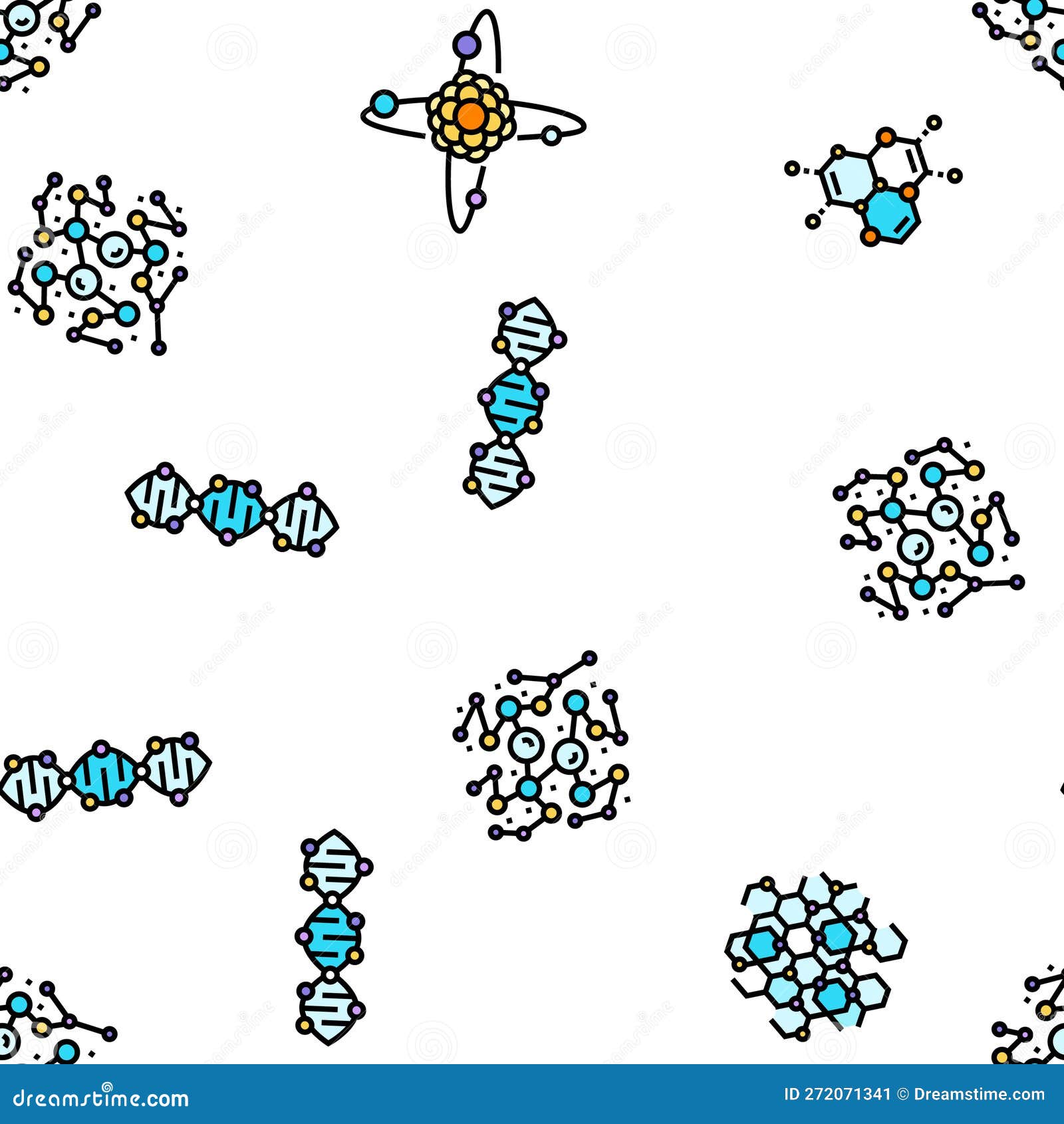 Molecular Science Chemistry Atom Vector Seamless Pattern Stock Vector ...