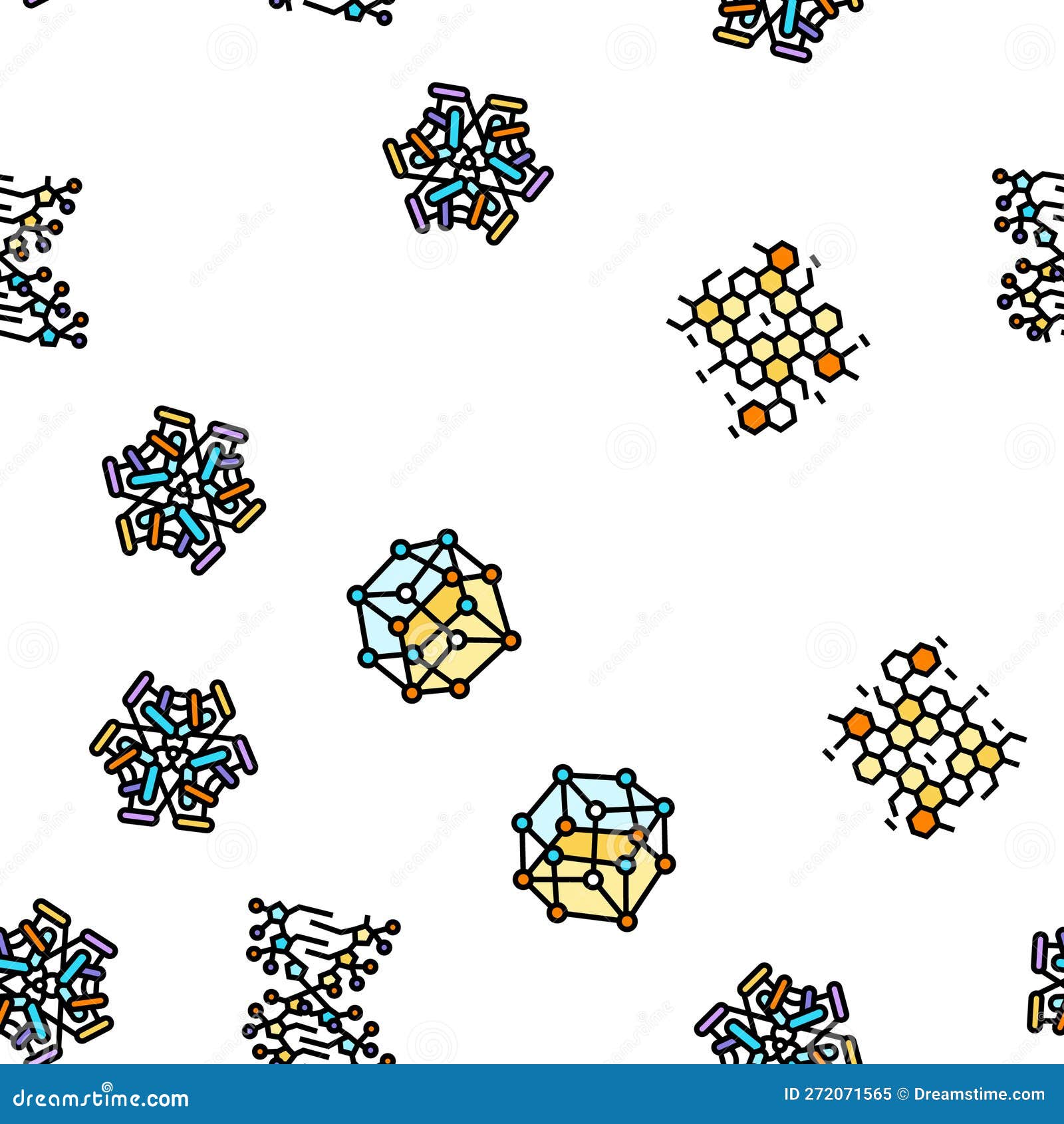 Molecular Science Chemistry Atom Vector Seamless Pattern Stock Vector ...