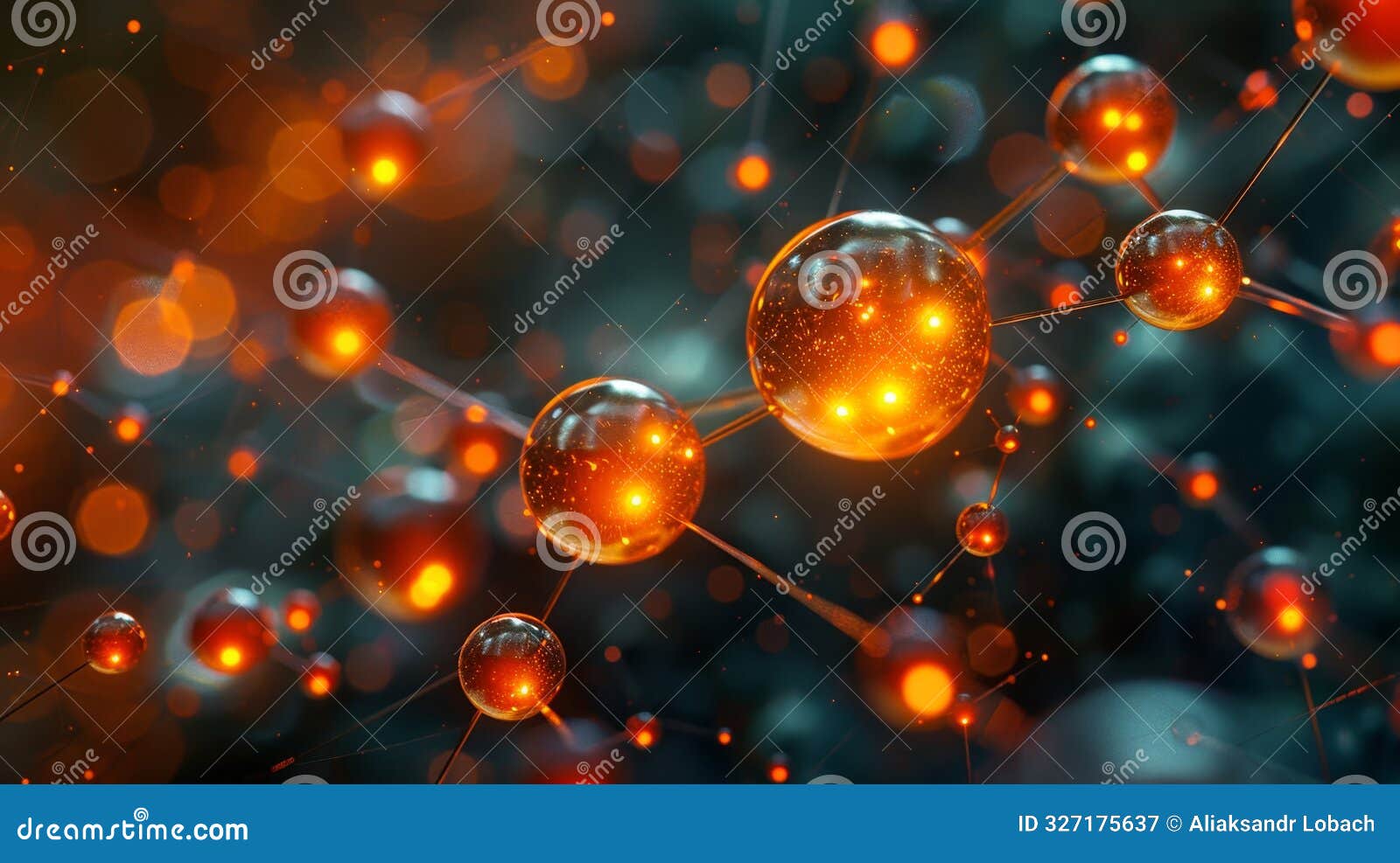 Molecular Science. Structure of a Drop of Water. DNA Model Stock Image ...