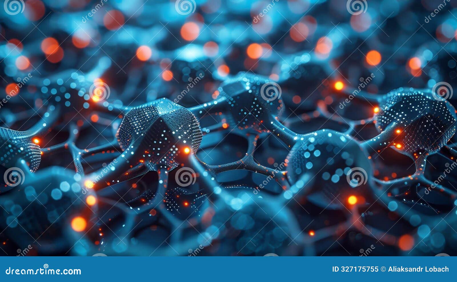 Molecular Science. Structure of a Drop of Water. DNA Model Stock Image ...