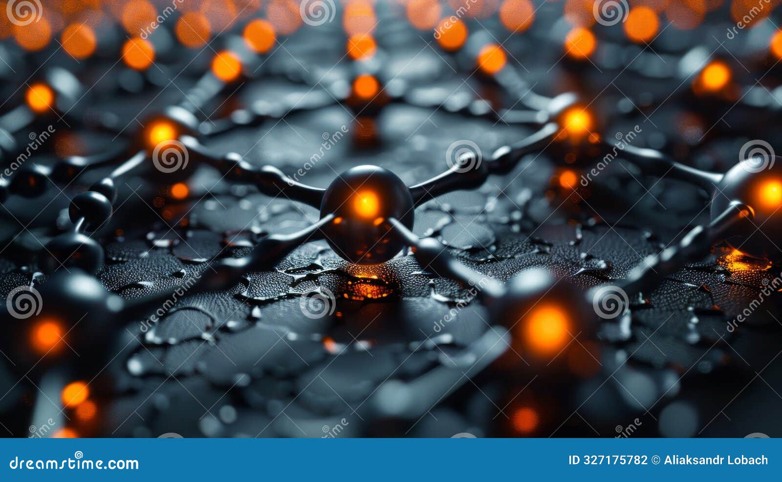 Molecular Science. Structure of a Drop of Water. DNA Model Stock Photo ...