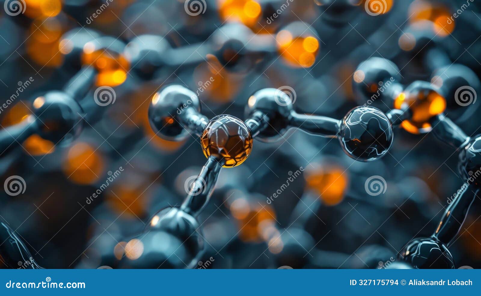 Molecular Science. Structure of a Drop of Water. DNA Model Stock Photo ...