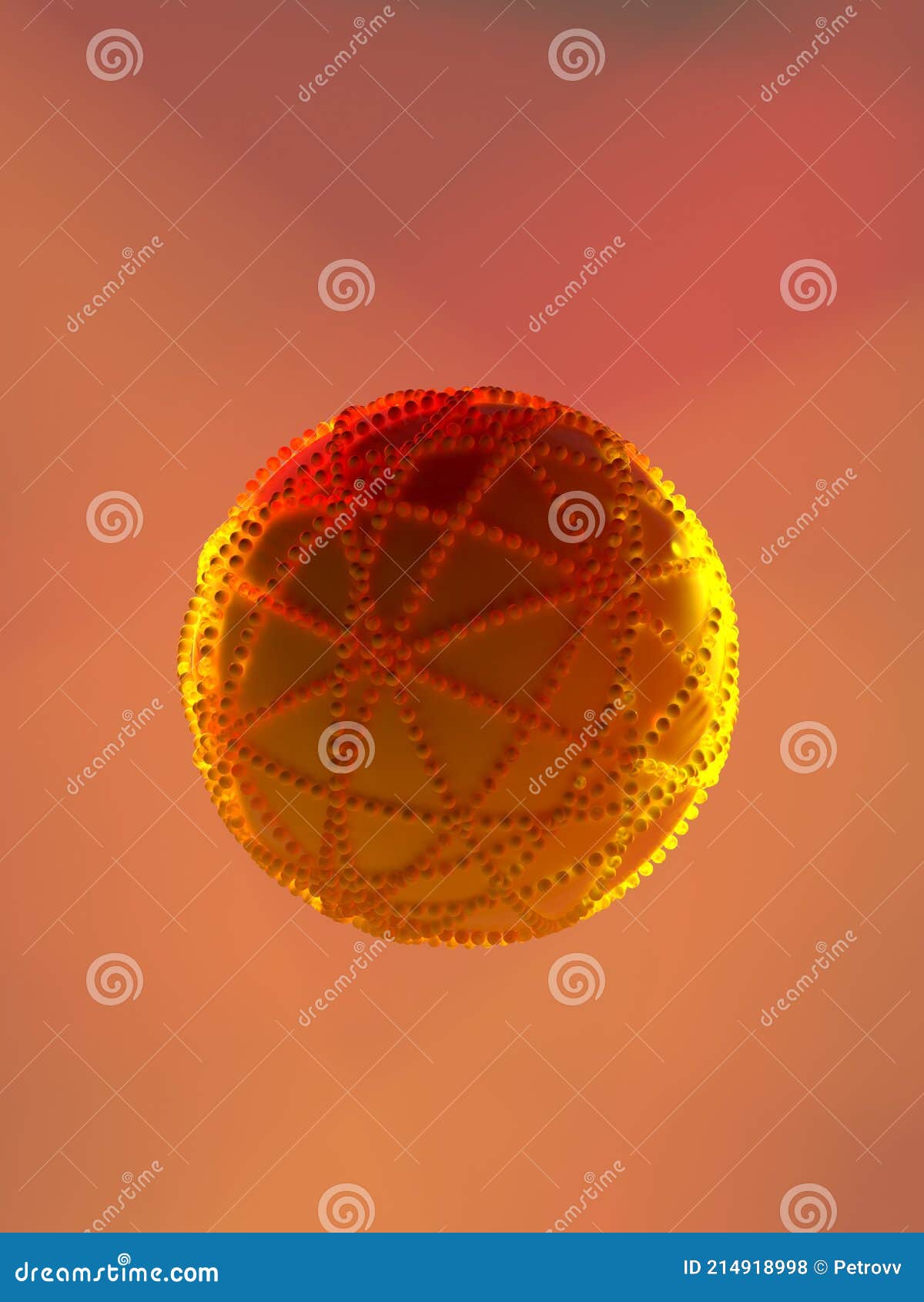 Molecular Sphere in Orange Light Stock Illustration - Illustration of ...