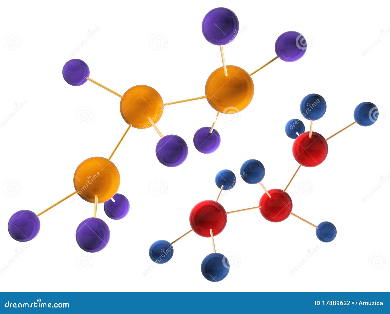 Molecular structure in 3d stock illustration. Illustration of orange ...