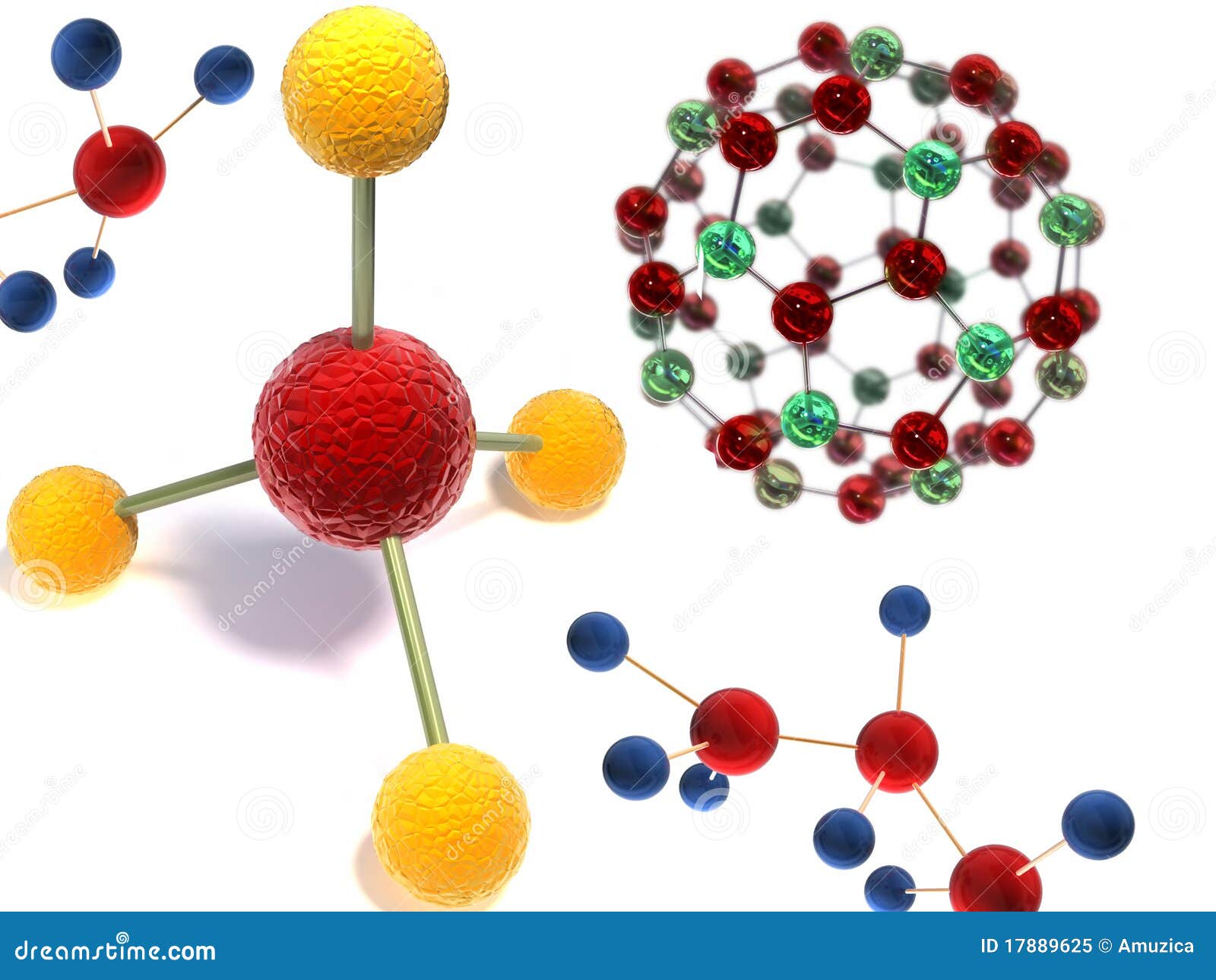 Molecular structure in 3d stock illustration. Illustration of ...