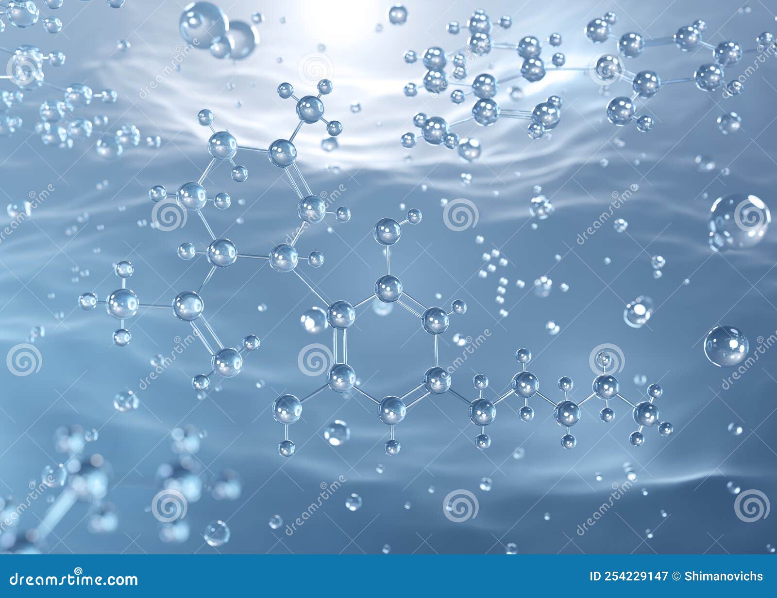 Molecular Structure, Abstract Atoms and Molecules Close-up 3d Model ...