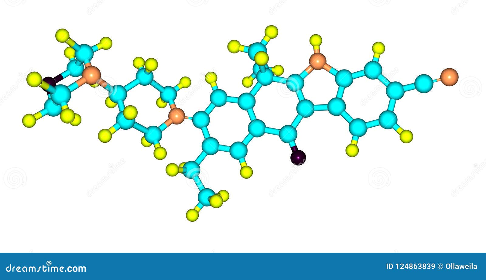 Molecular Structure of Alectinib Isolated on White Stock Illustration ...