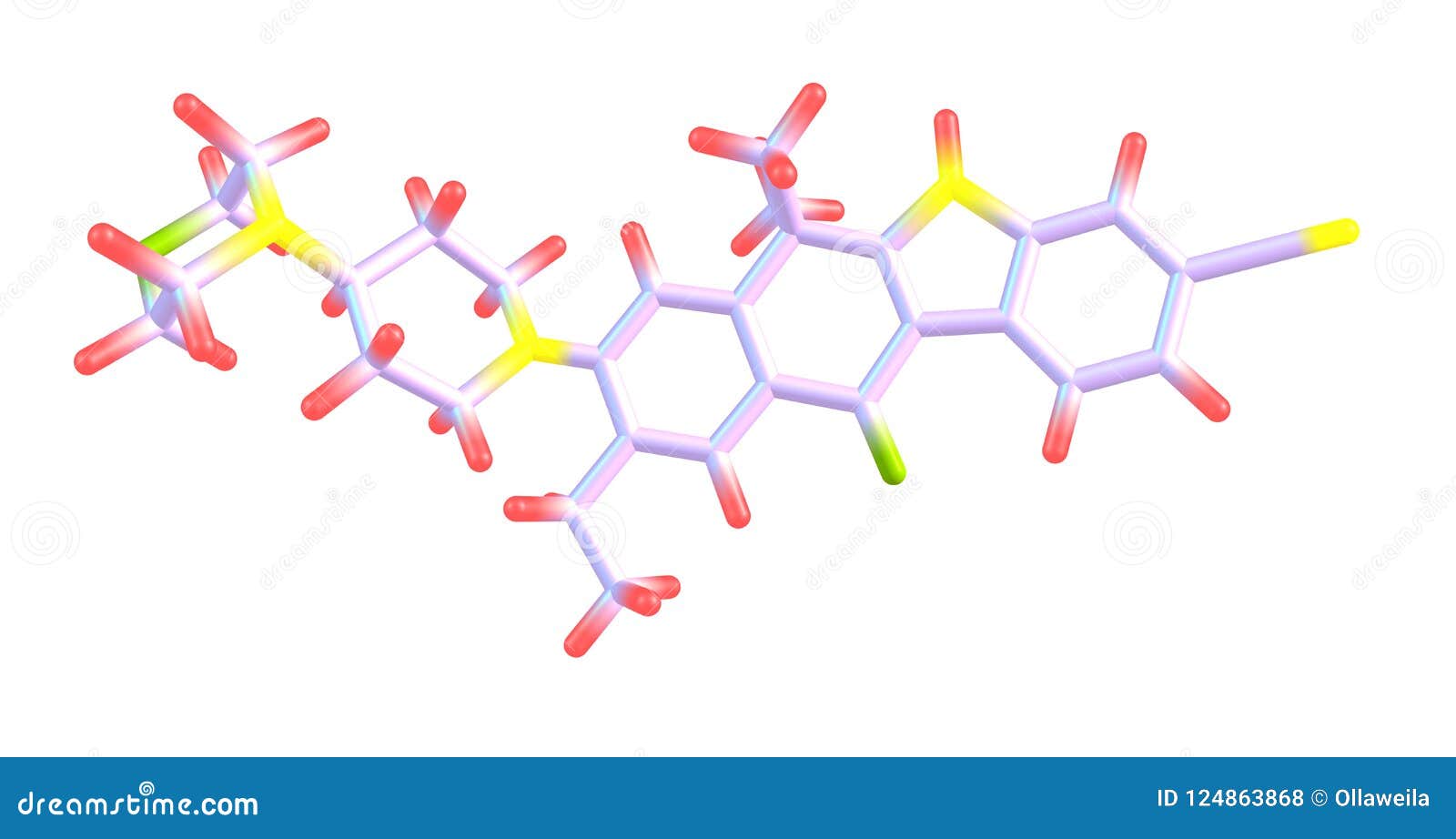 Molecular Structure of Alectinib Isolated on White Stock Illustration ...