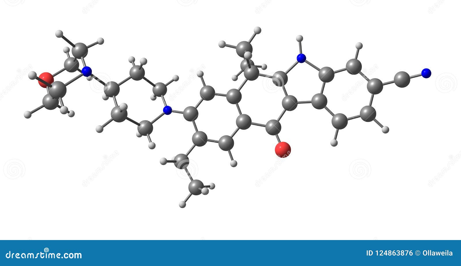 Molecular Structure of Alectinib Isolated on White Stock Illustration ...