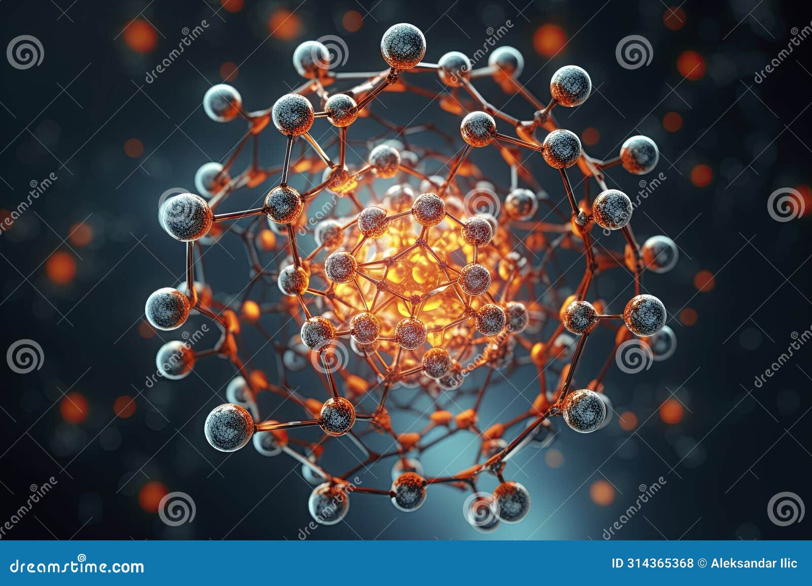 Molecular Structure at the Atomic Level. Ai Generative Stock Photo ...