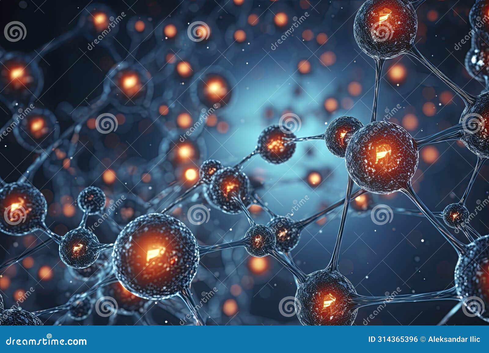 Molecular Structure at the Atomic Level. Ai Generative Stock Photo ...