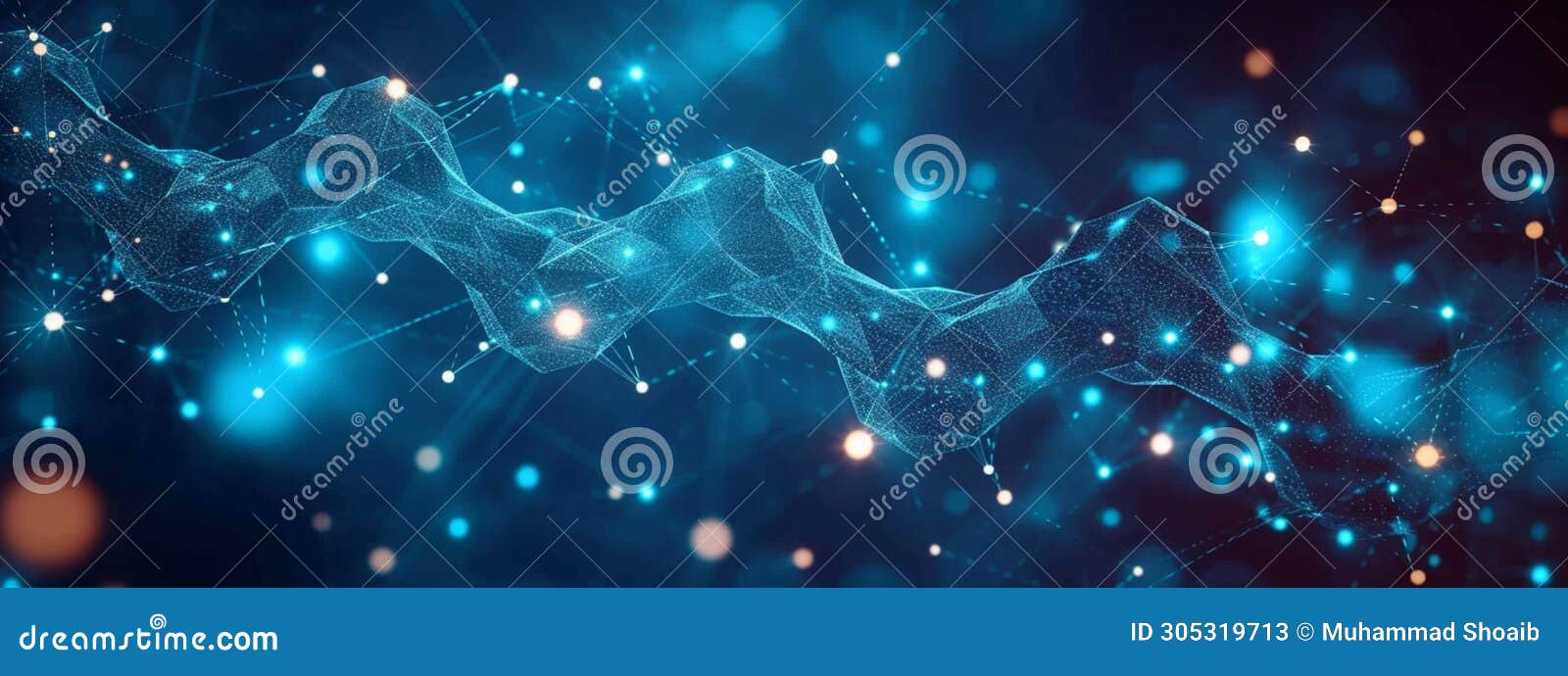 Molecular Structure Background DNA Molecules, Hexagons, Wave Flow ...