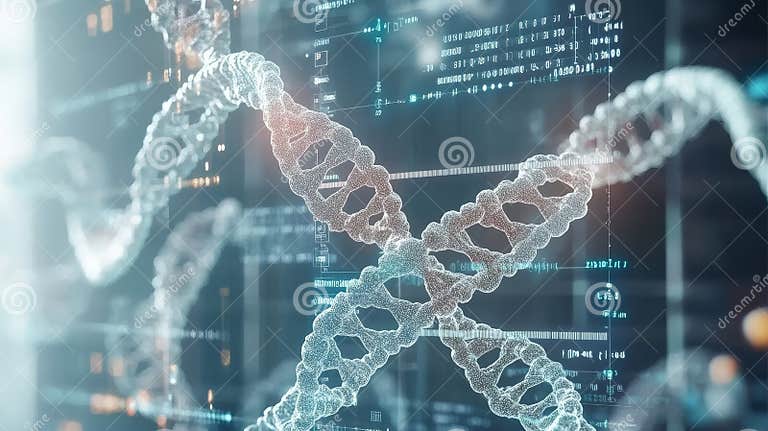 Molecular Structure Background Featuring Dna Strands and Graphical ...