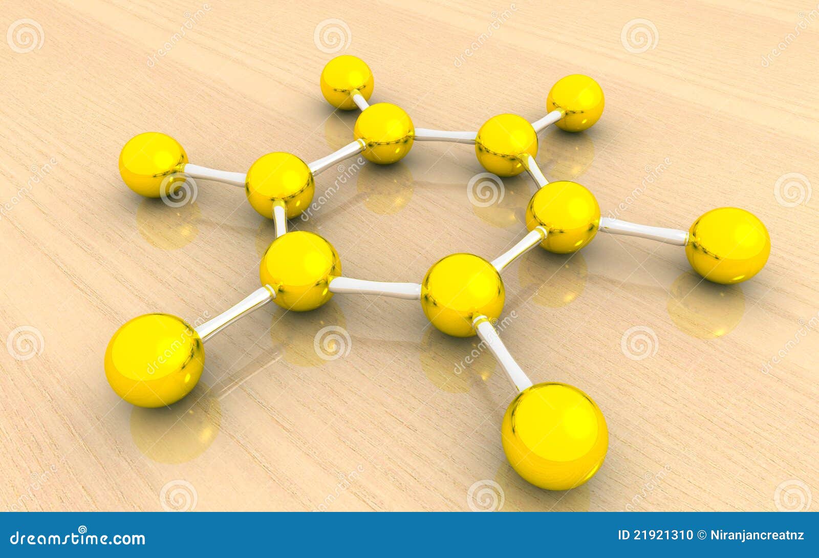 Molecular Structure of Benzene Stock Illustration - Illustration of ...