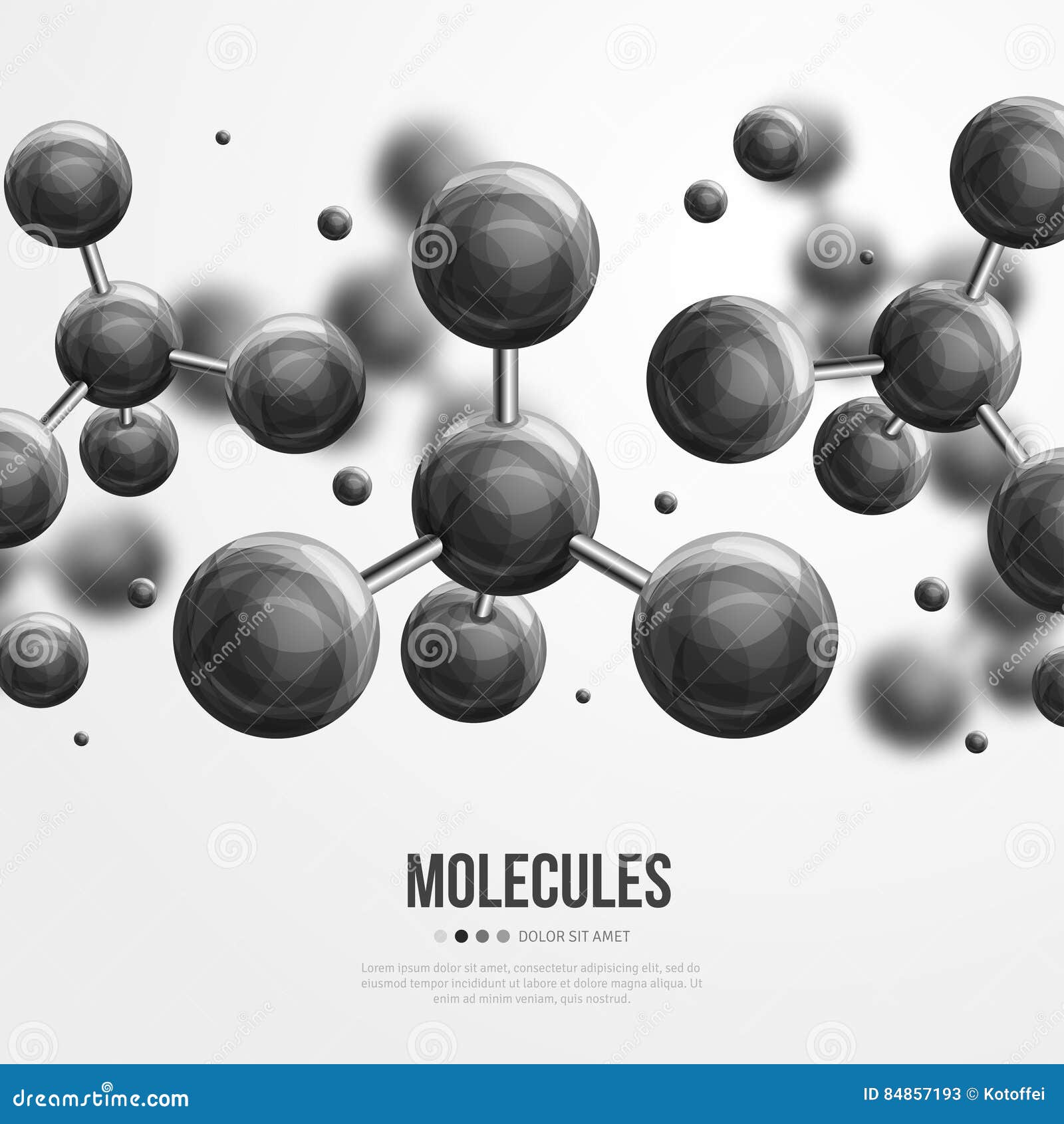 Molecular Structure with Black Spherical Particles Stock Vector ...