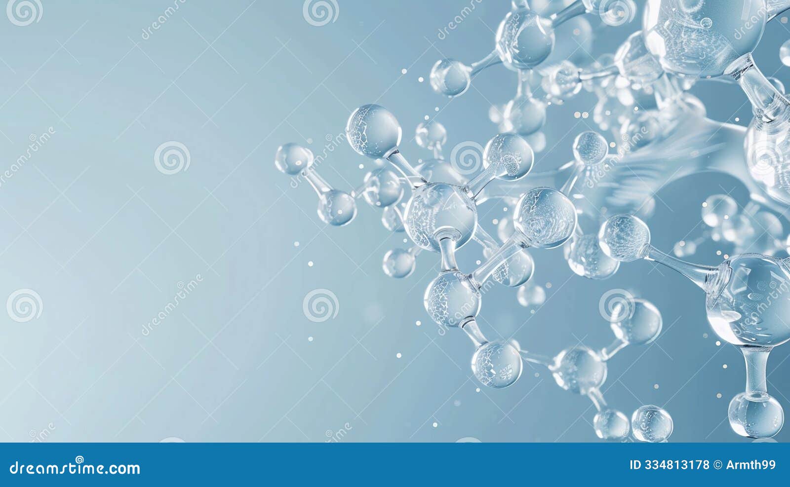 Molecular Structure on Blue Background. Concept Skin Care Cosmetics ...